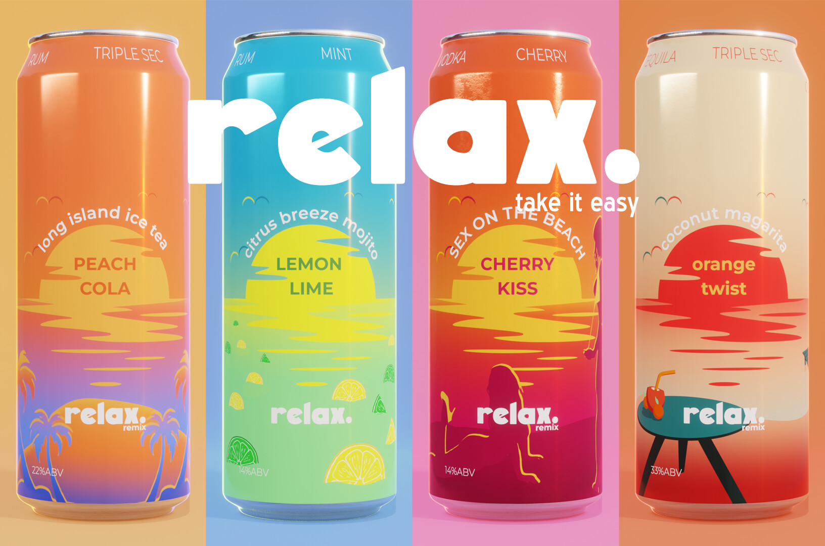Daniel Burke - relax. beverage concept brand design