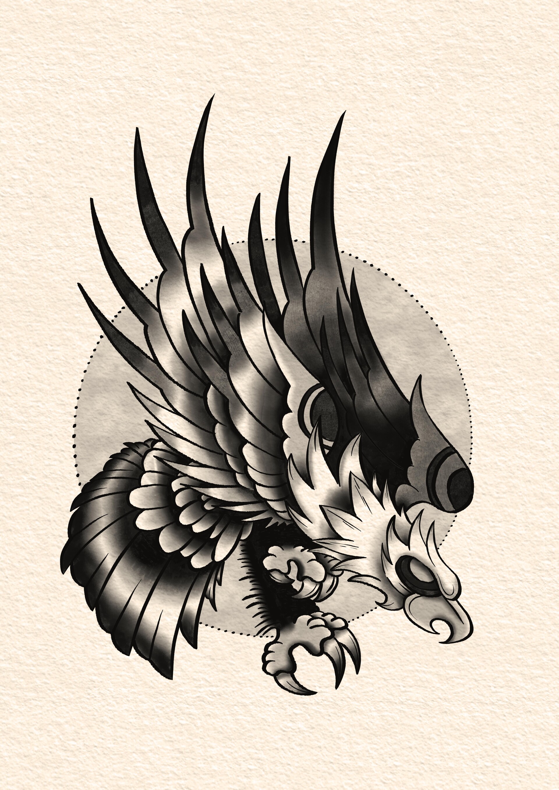 Sailor Jerry Eagle Tattoo Flash