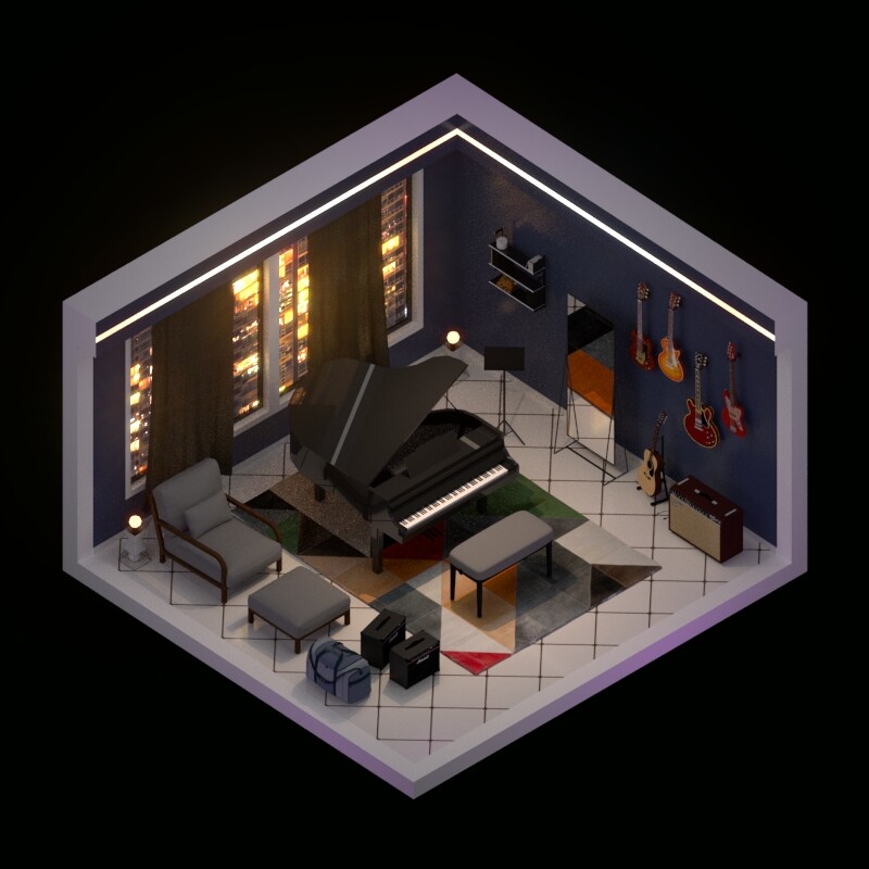 ArtStation - Axonometric interior vII