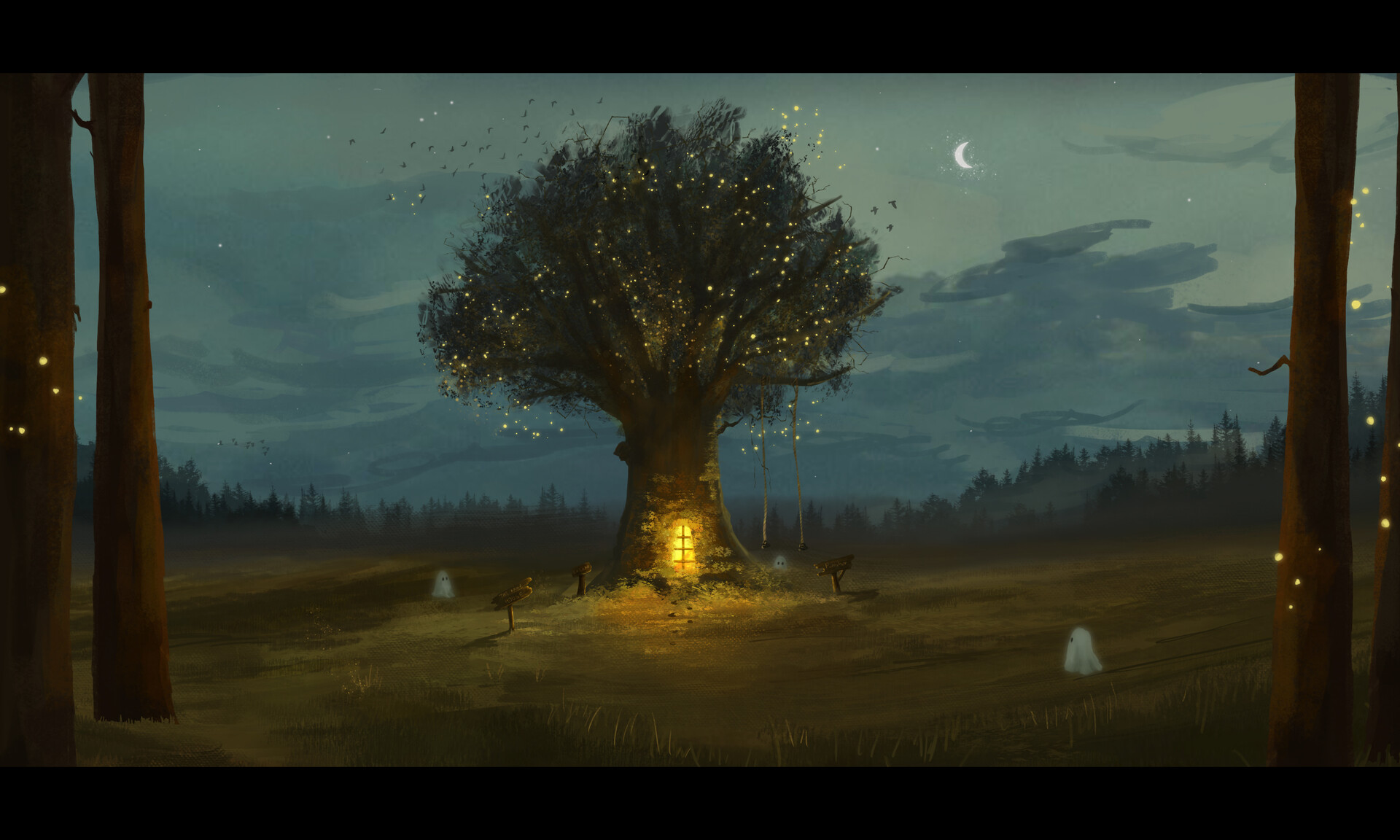 ArtStation - Three at the tree - Environment Design