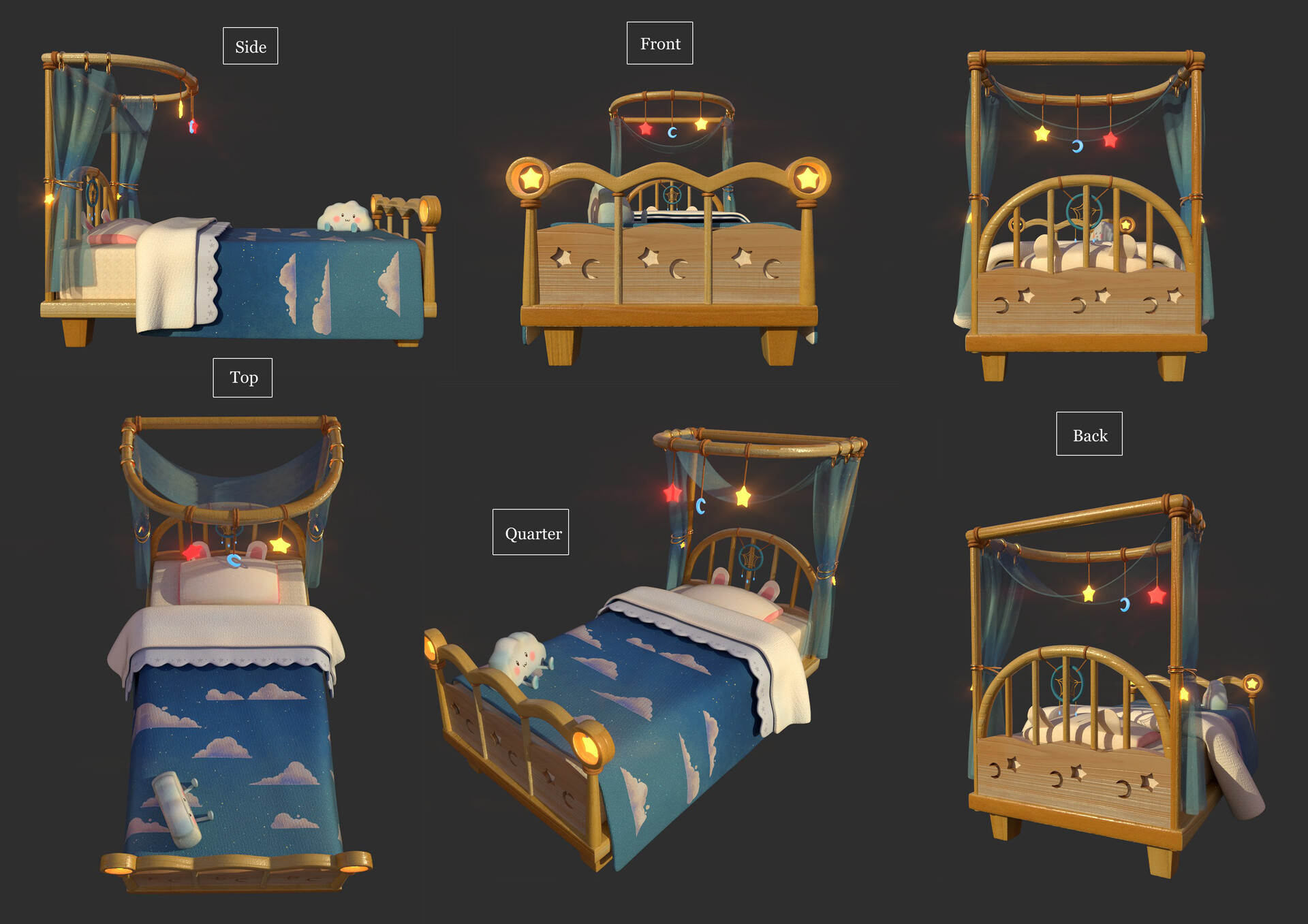 May Goh - WIP - Moon Bunny Orthographic Bedroom