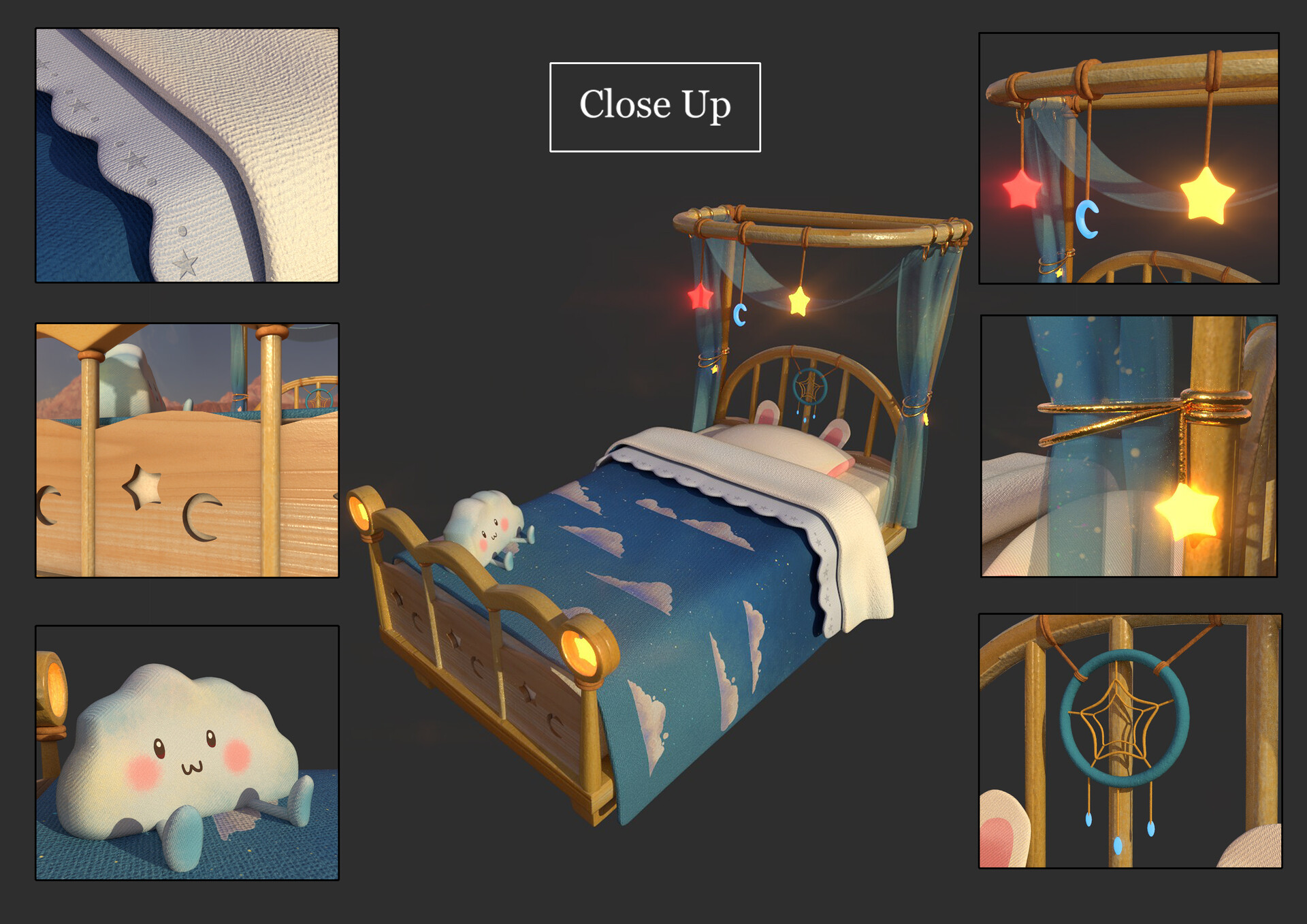 May Goh - WIP - Moon Bunny Orthographic Bedroom