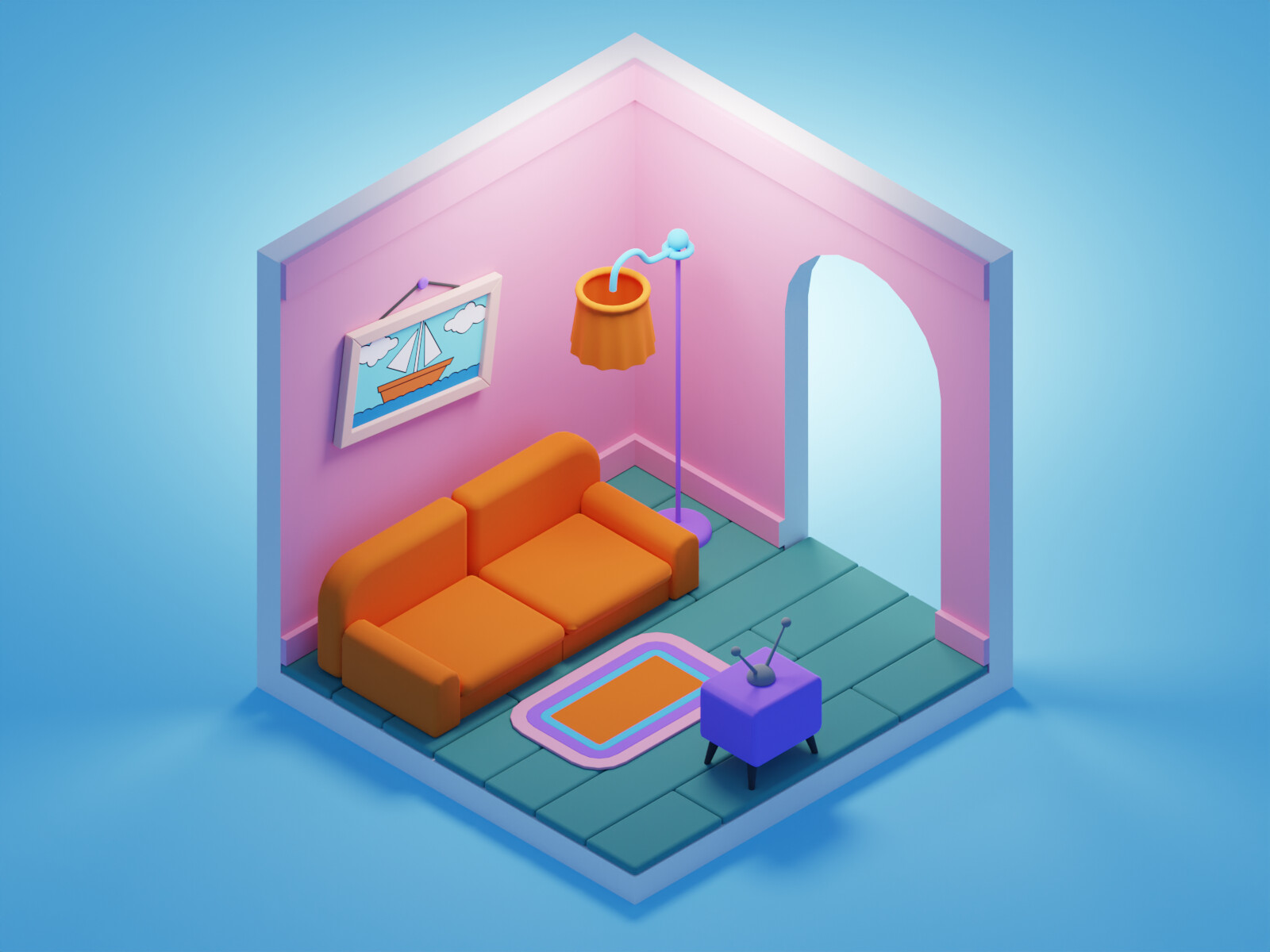 ArtStation - The simpsons living room