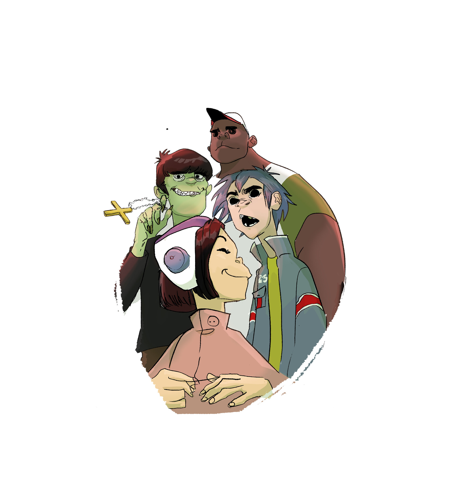 Gorillaz 2d And Noodle Kiss