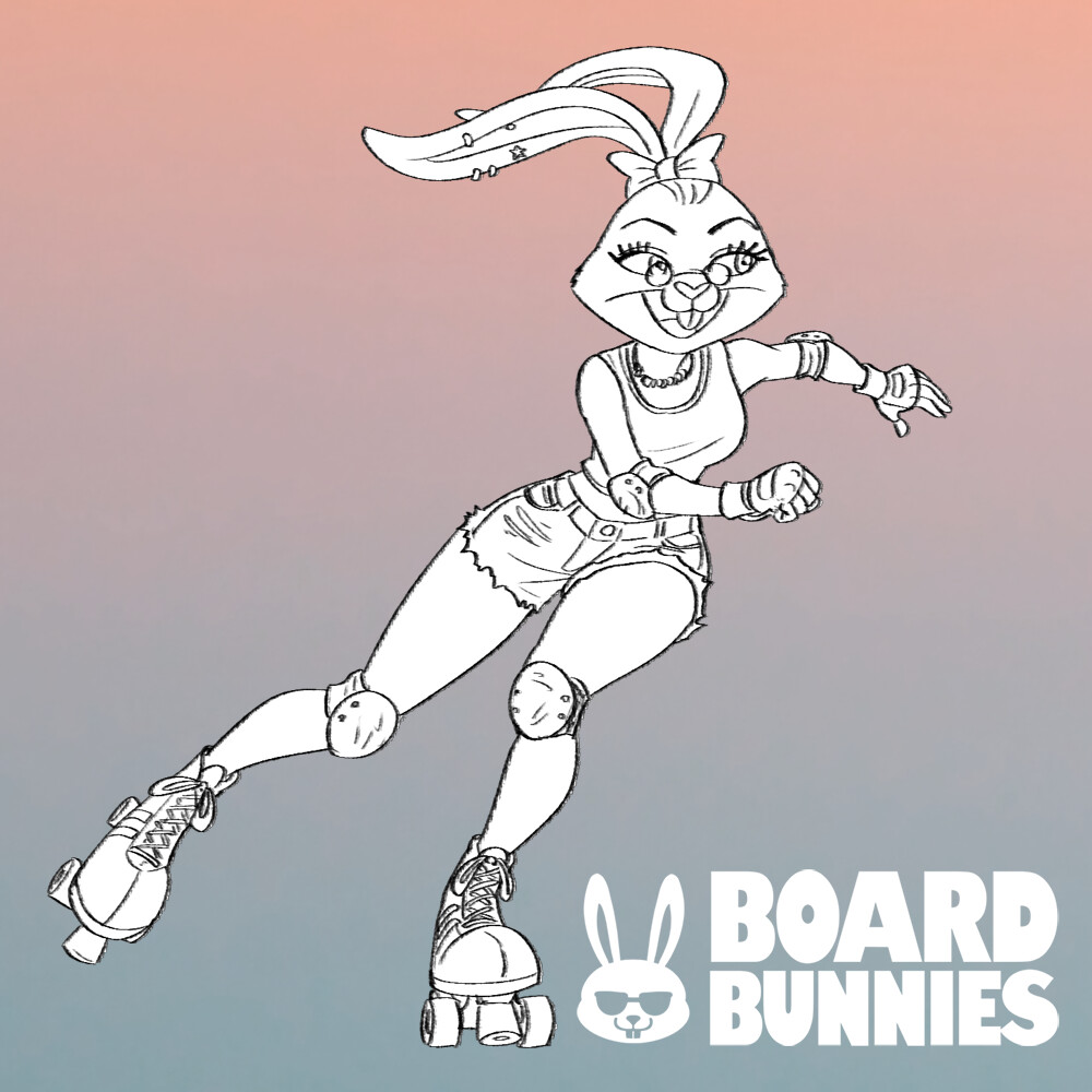 Arturo Aguirre Art - Board Bunnies - Roller Skaters