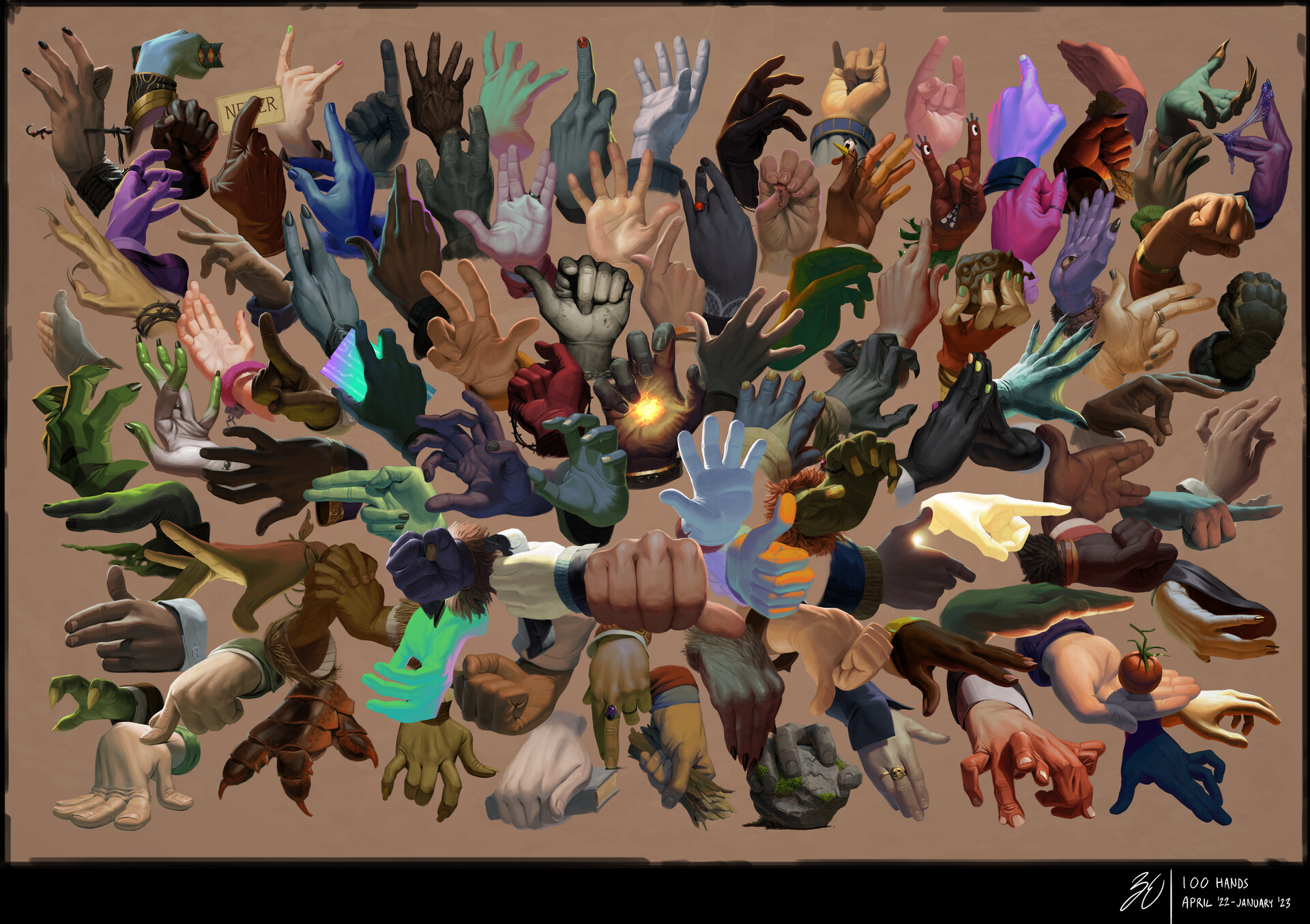 ArtStation - 100 Hands