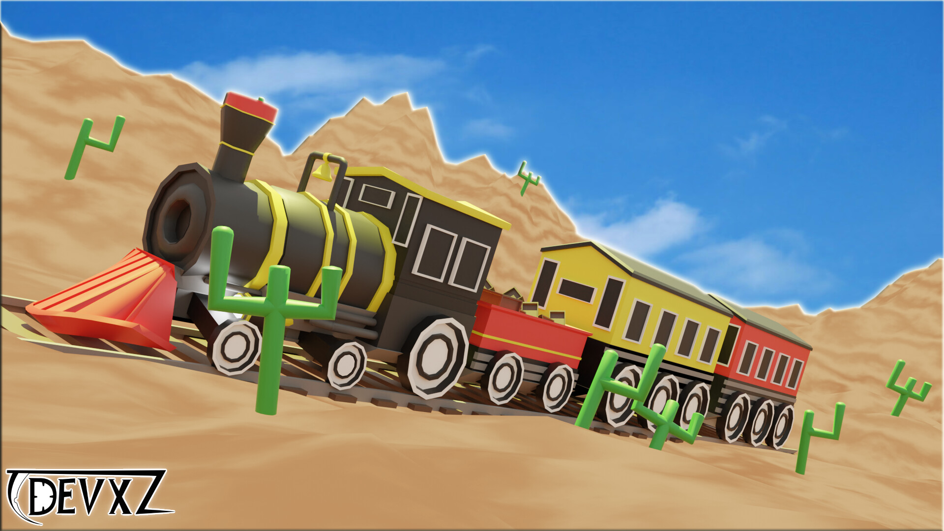 ArtStation - Blender: Low Poly ROBLOX| Badlands Train GFX