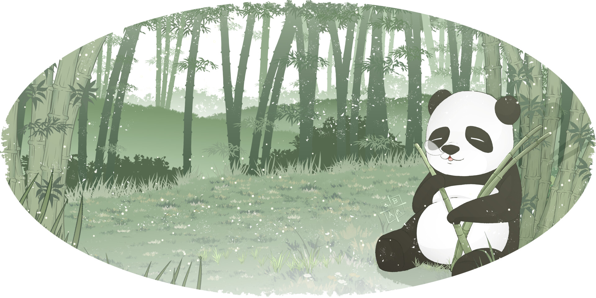 ArtStation - Sleeping Panda in bamboo Forest