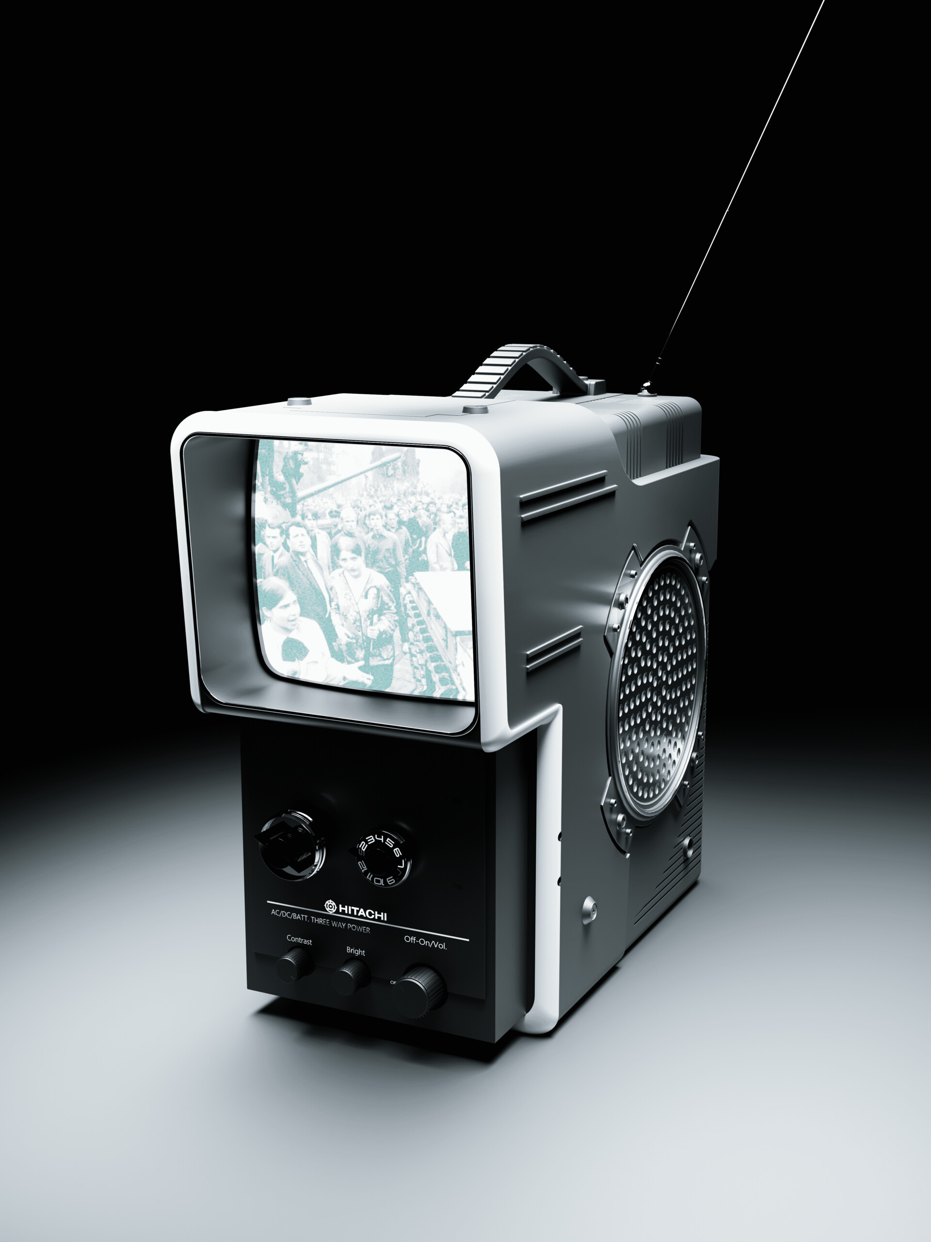 ArtStation - Model of a portable TV by Hitachi