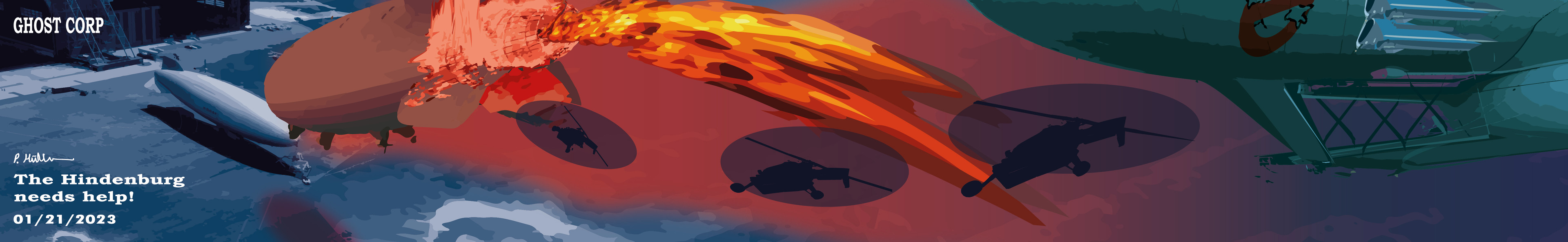 Patrick Müller - Ghost Corp helps Hindenburg - Ghosbusters Fan Art