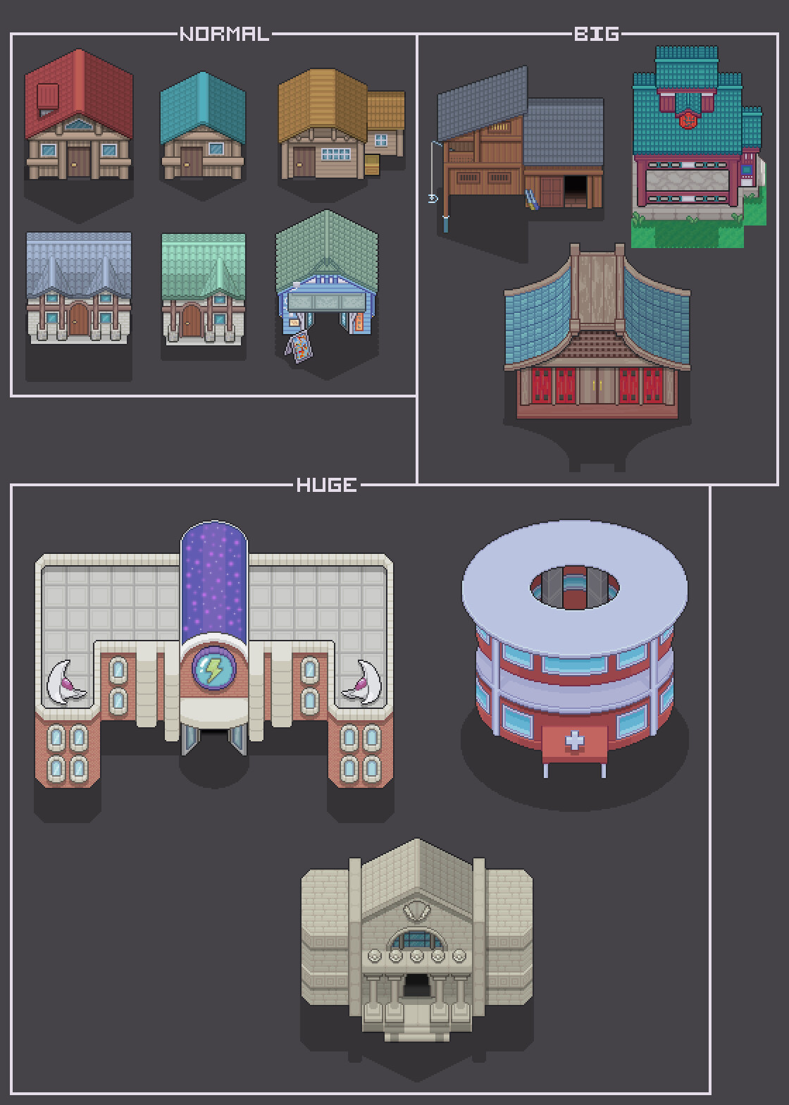 ArtStation - Buildings Pixel Art