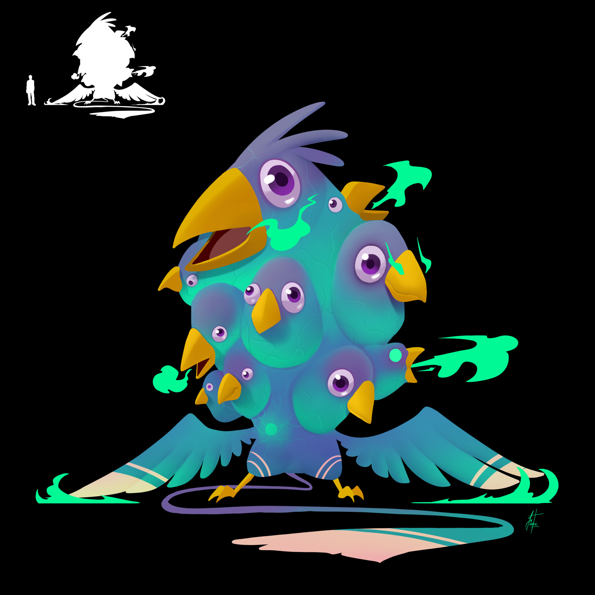 ArtStation - Nine headed bird