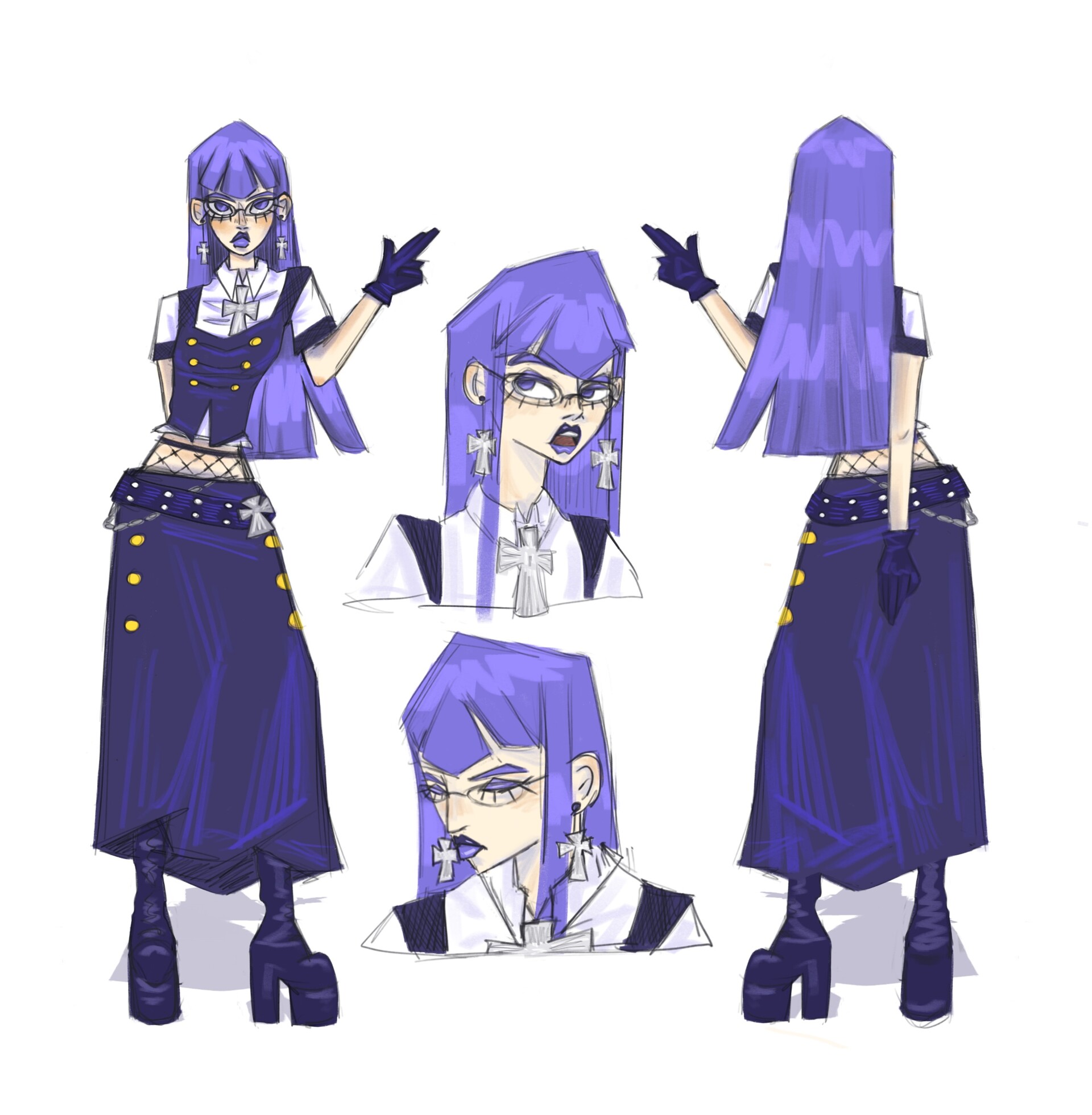 ArtStation - goth librarian- character sheet