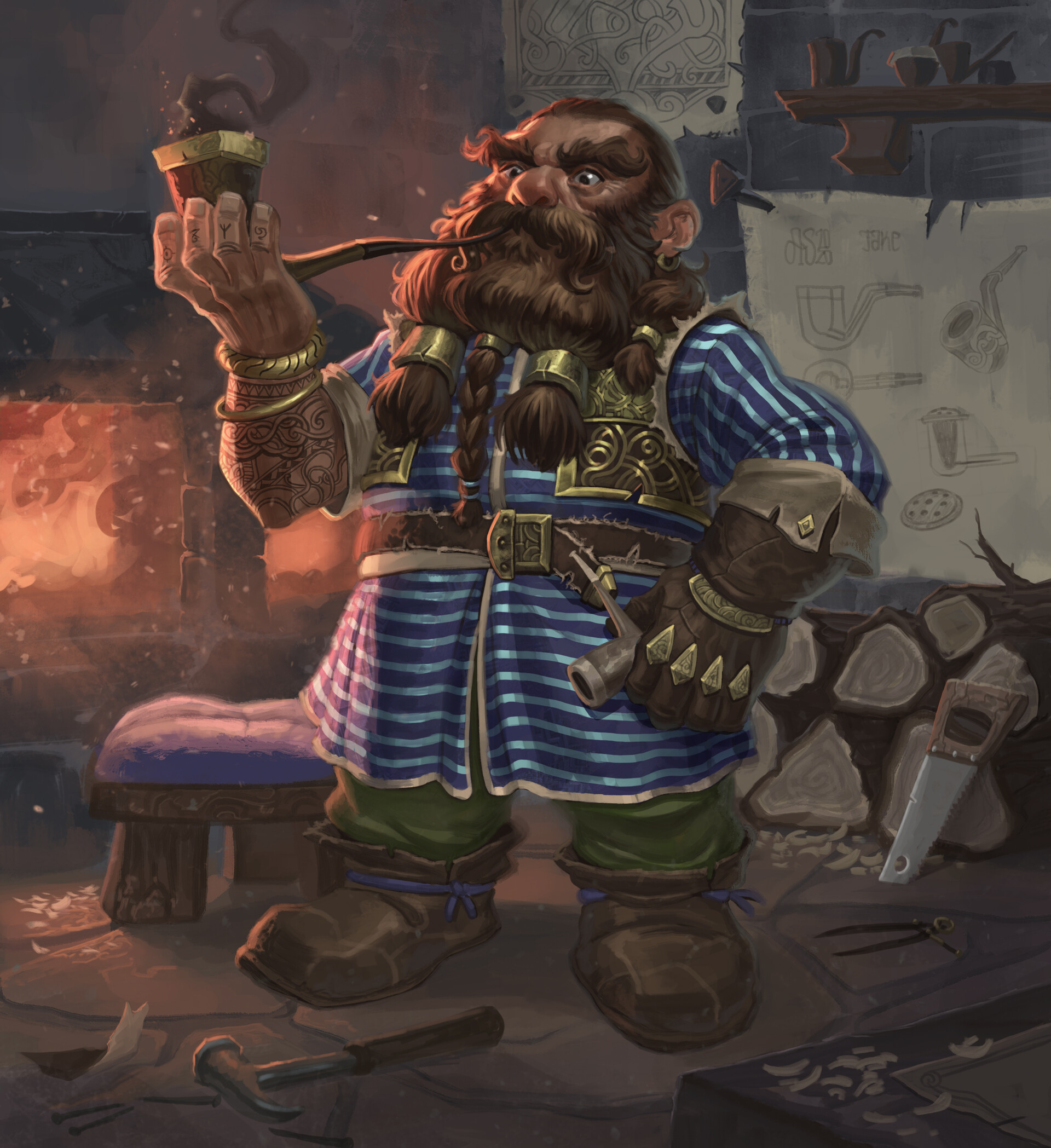 Pipe Maker, Aleksa Stajsic : r/ImaginaryDwarves