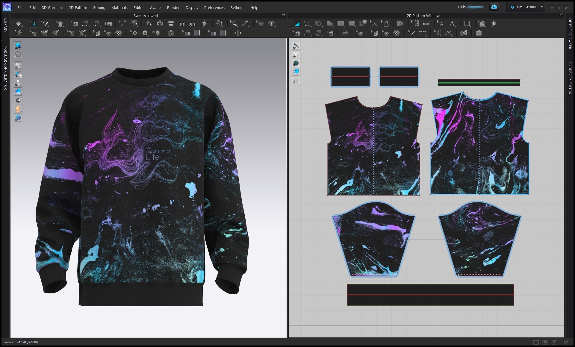le-genda - Sweatshirt oversize. Marvelous Designer / CLO