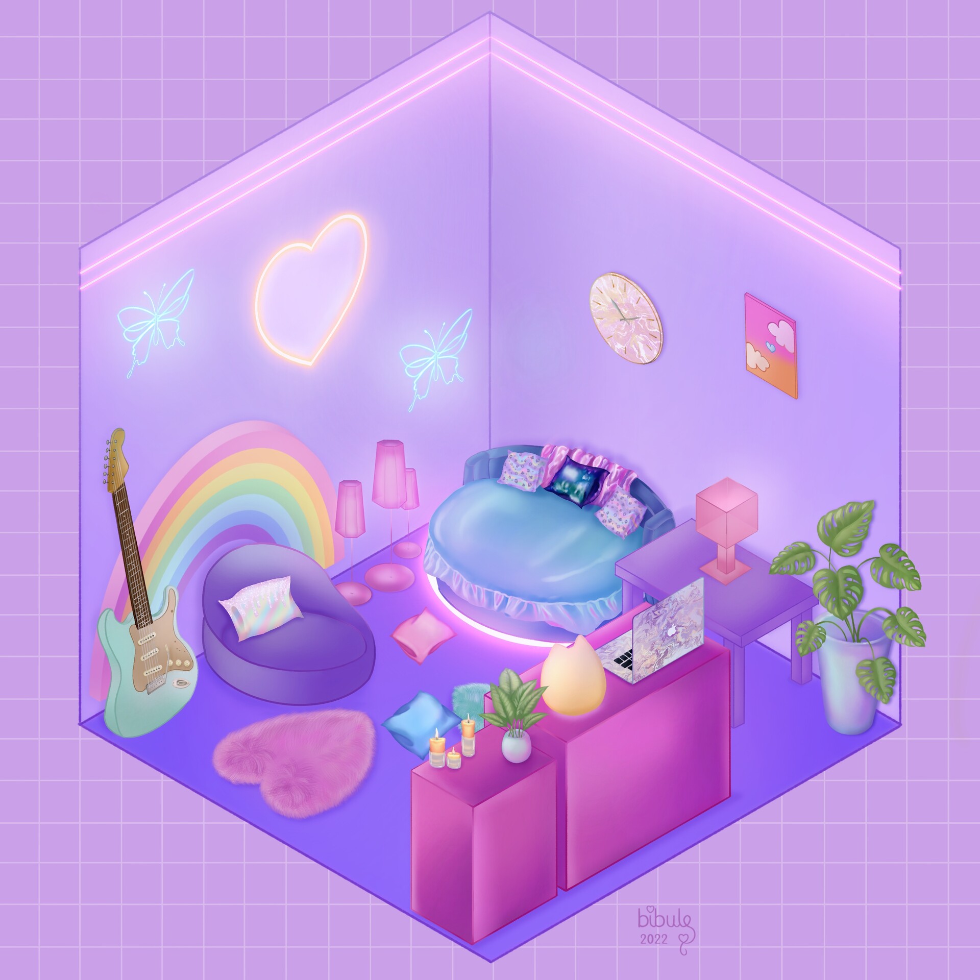 ArtStation - Isometric room, I did it thanks to a Skillshare class by ...
