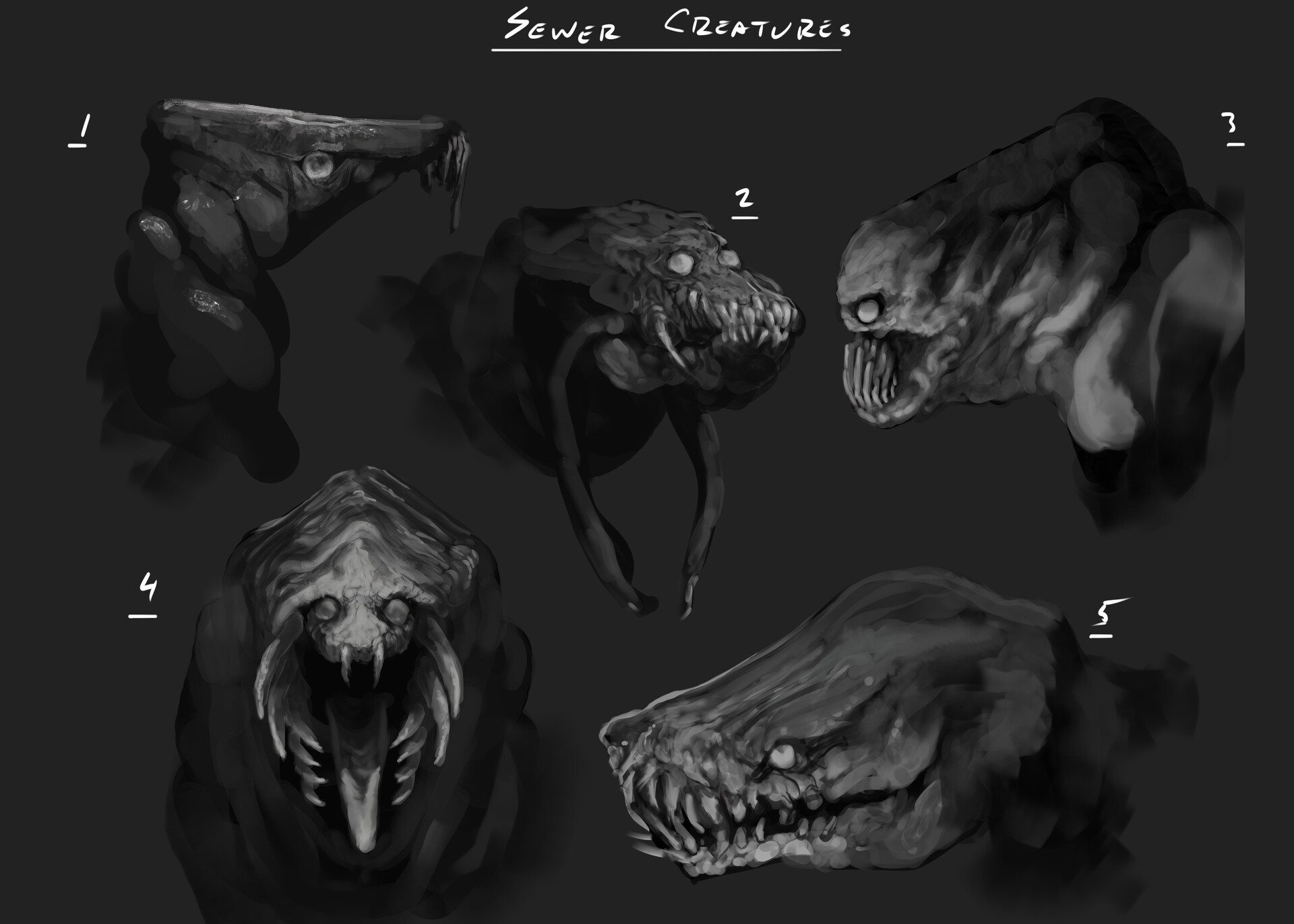 ArtStation - sewer creatures