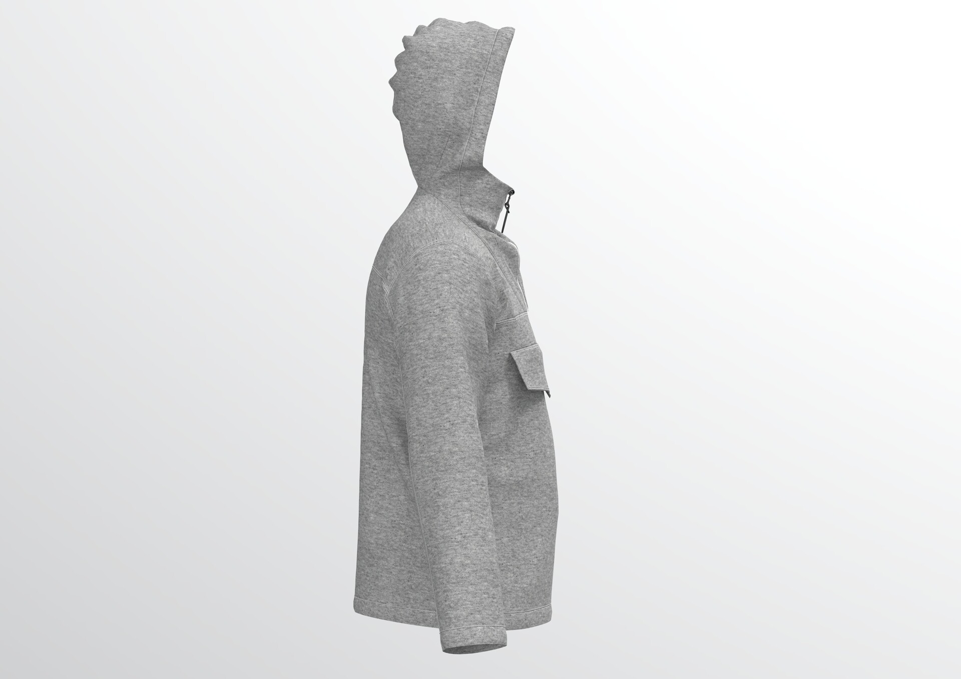 Pattern Draft - Hoodie with Large Size Pocket on Chest