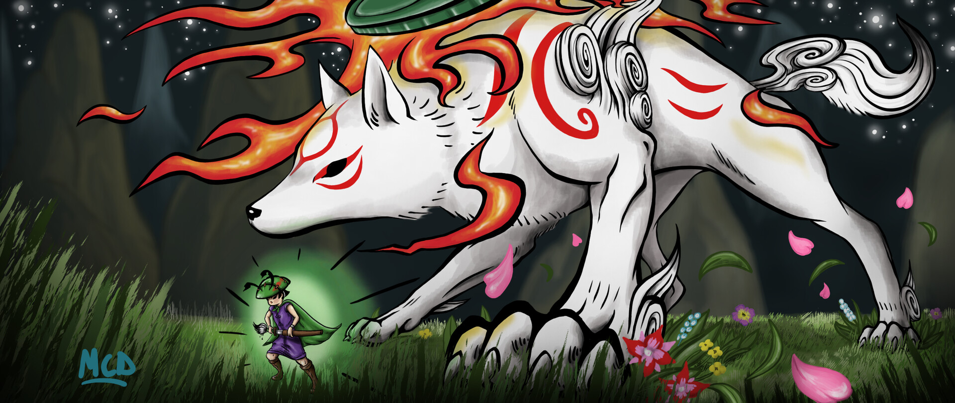 ArtStation - Fan art of the game "Okami"