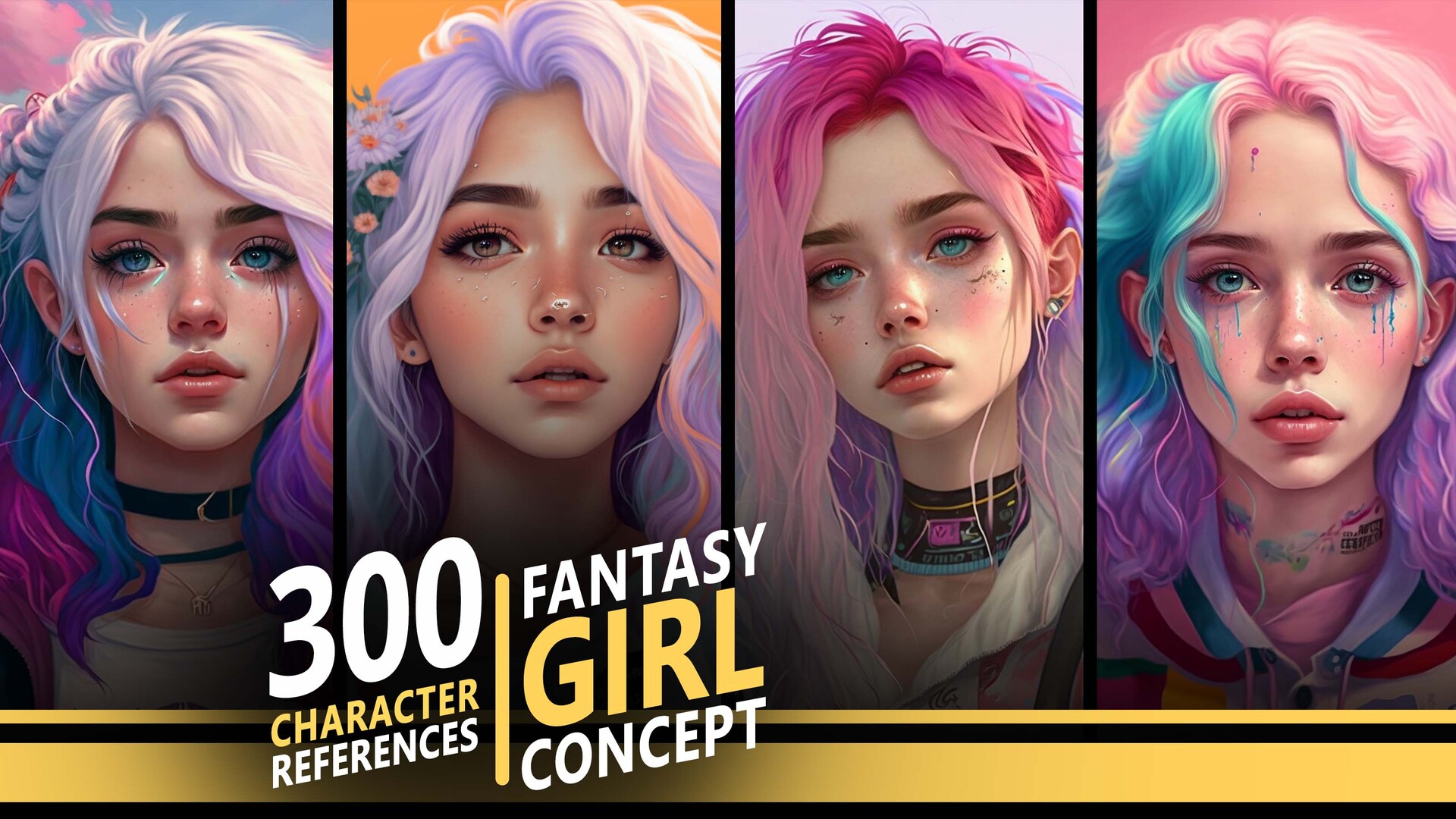 ArtStation - 300 Fantasy Girl Concept - Character references