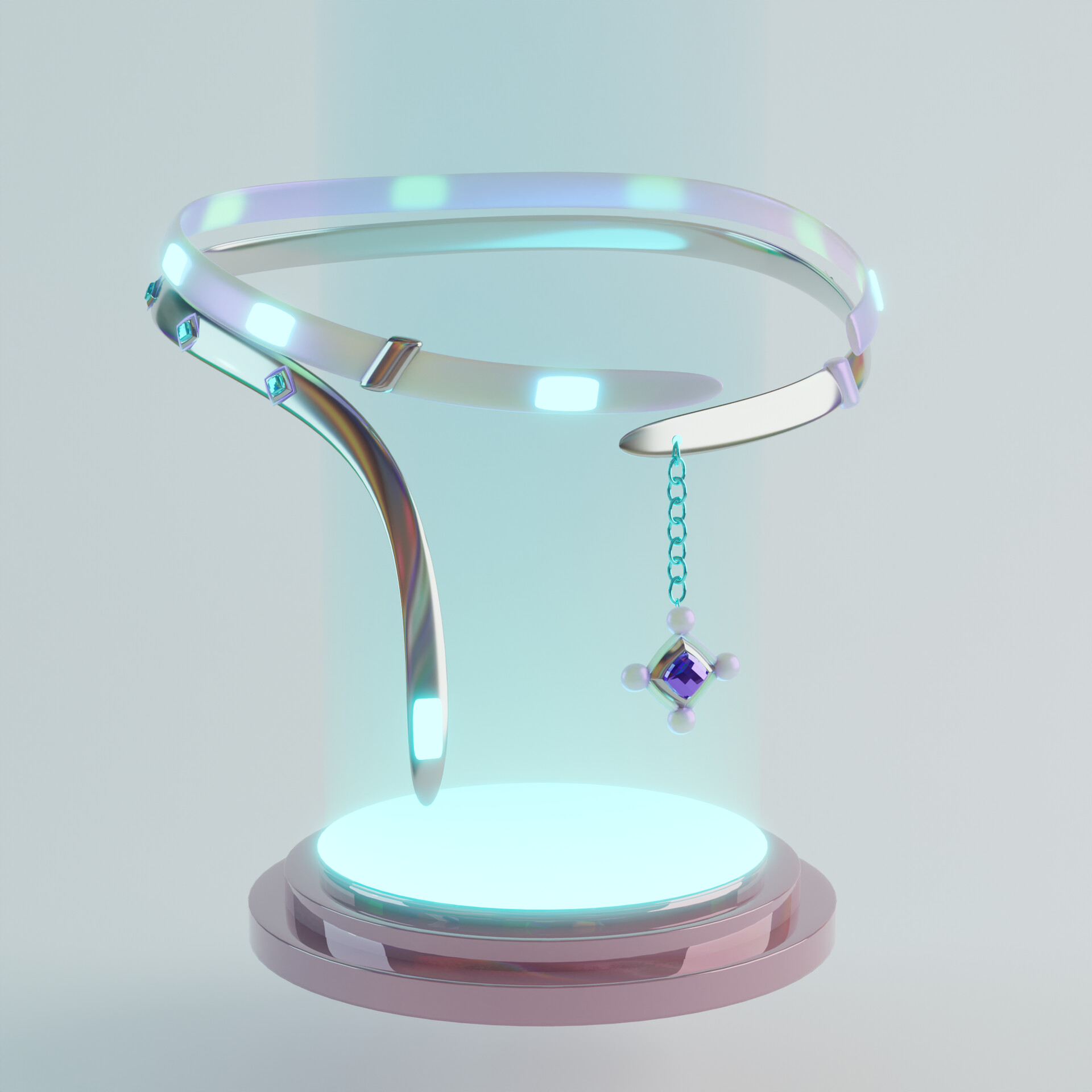 ArtStation - Futuristic necklace💍