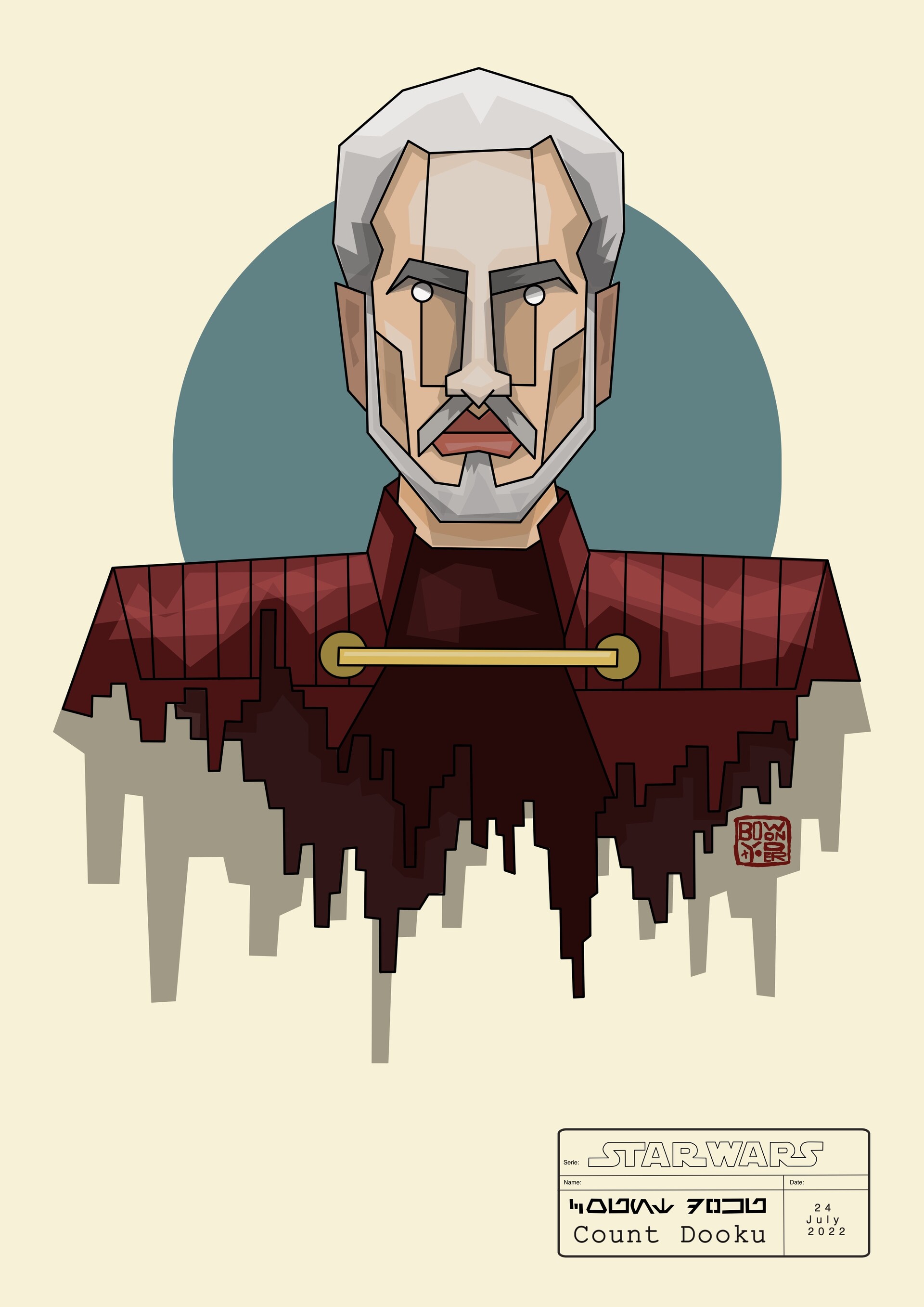 Count Dooku Clone Wars Drawings Sketch Card Art COUNT DOOKU Star Wars