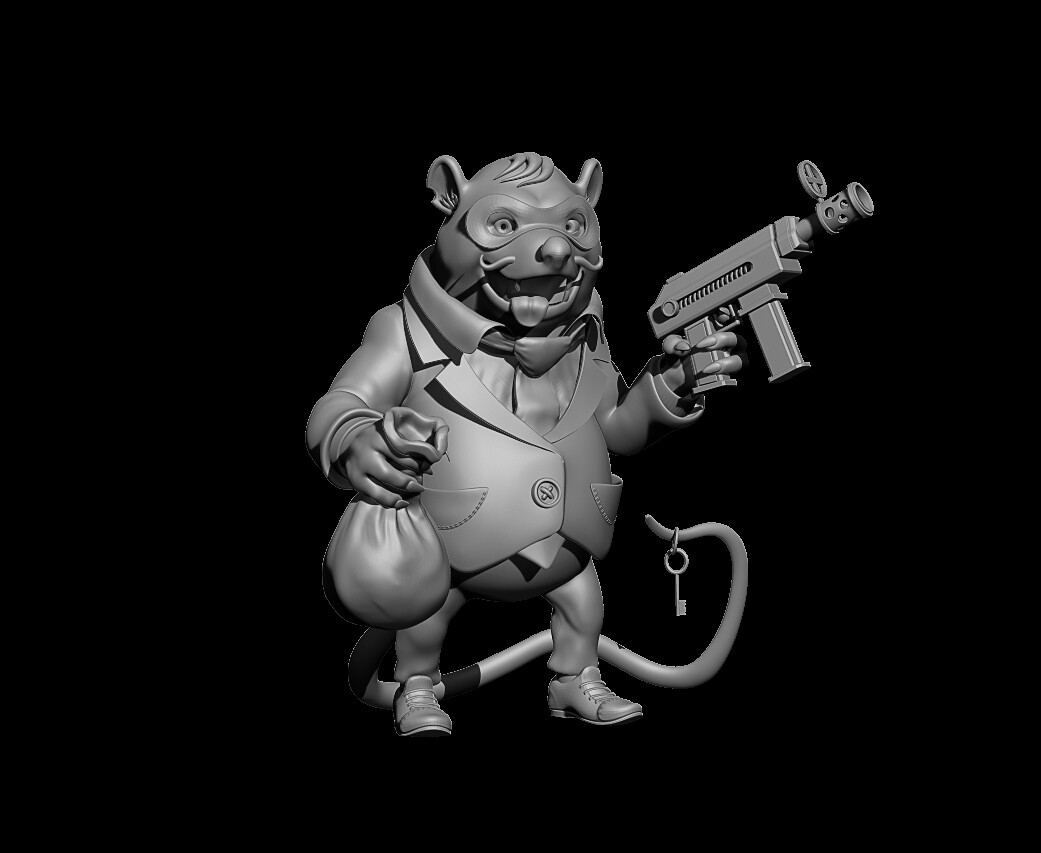 ArtStation - Rat mafia boss gangster robbed world cheese bank