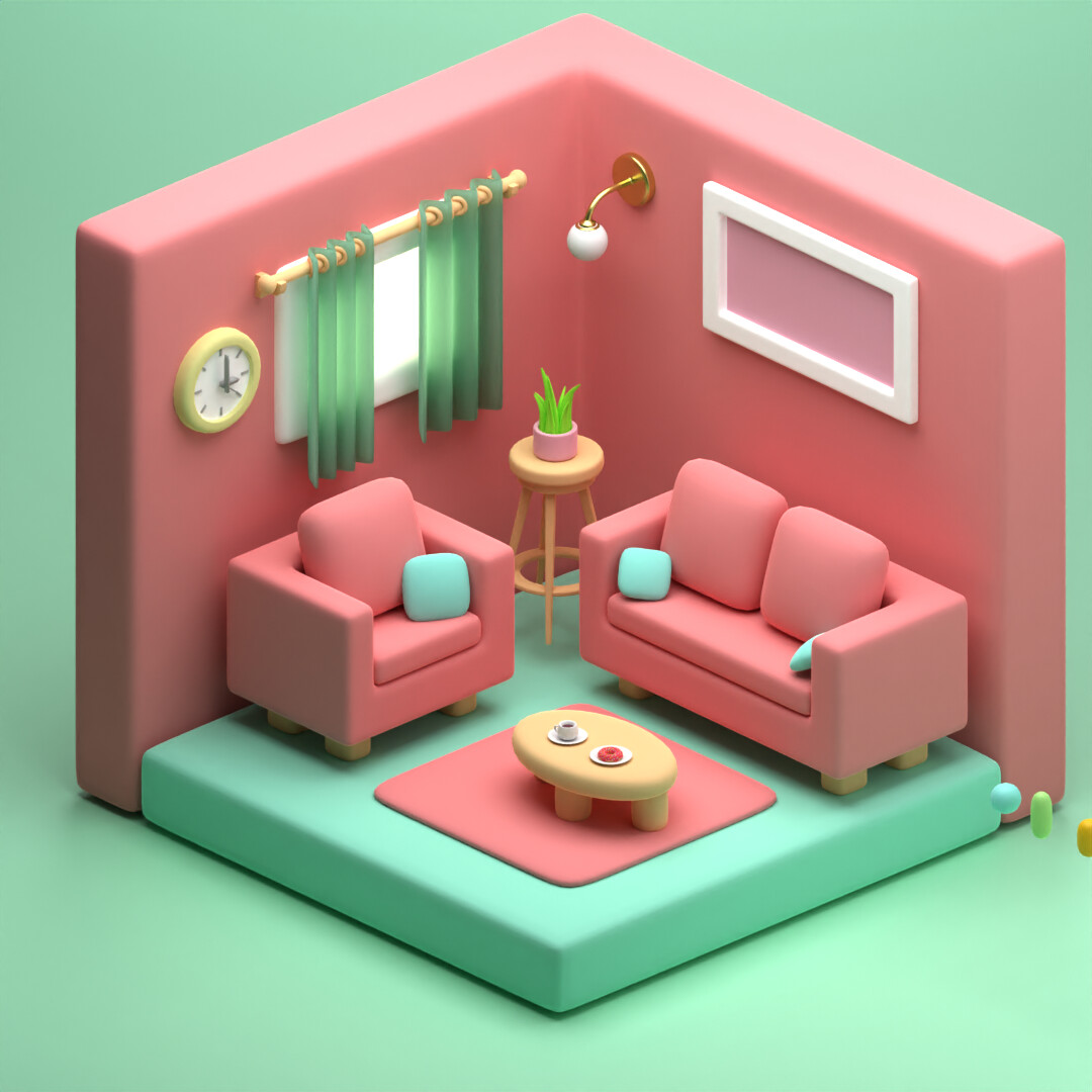 ArtStation - Stylized 3D Room