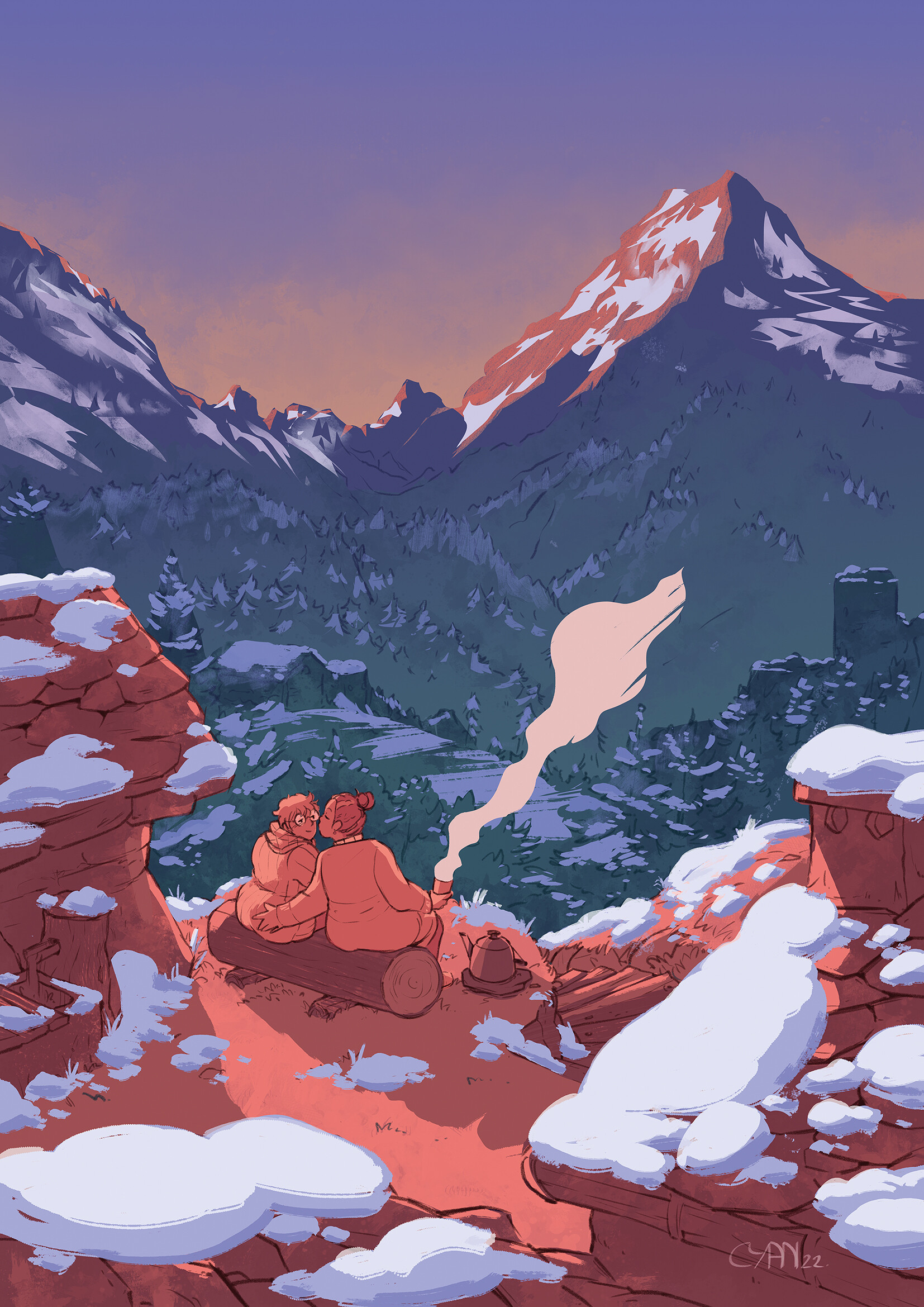 ArtStation - Summer / Winter Poster Illustration - Studio Fluff 2022