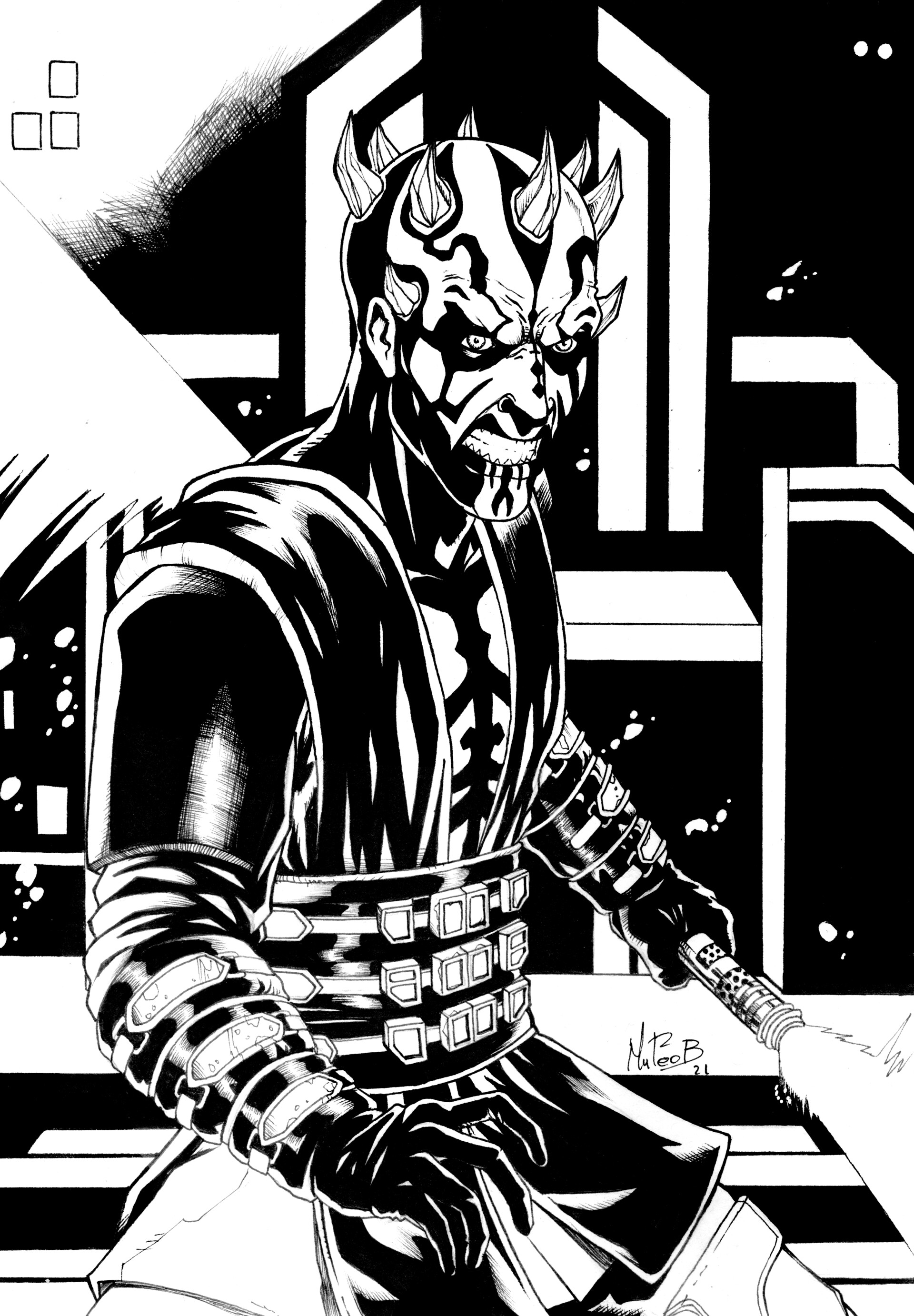 darth maul coloring page printable