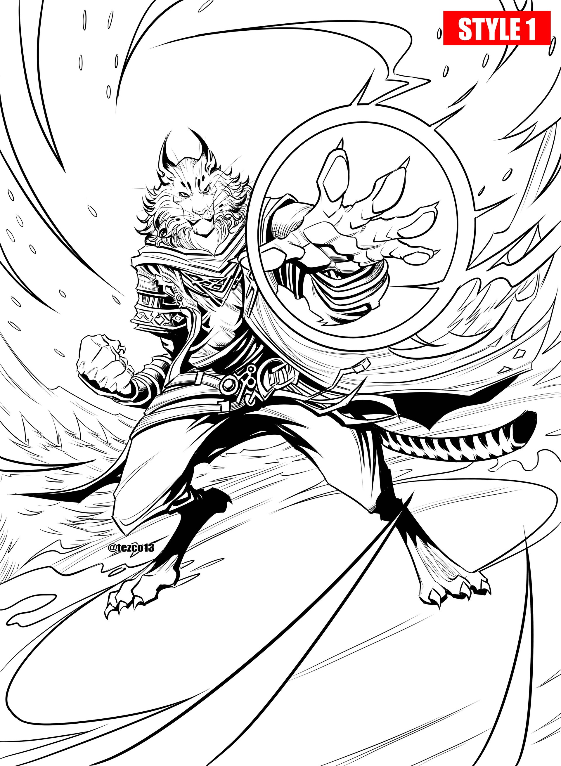 ArtStation - Antropomorphic Card Game character pencils and inks commission