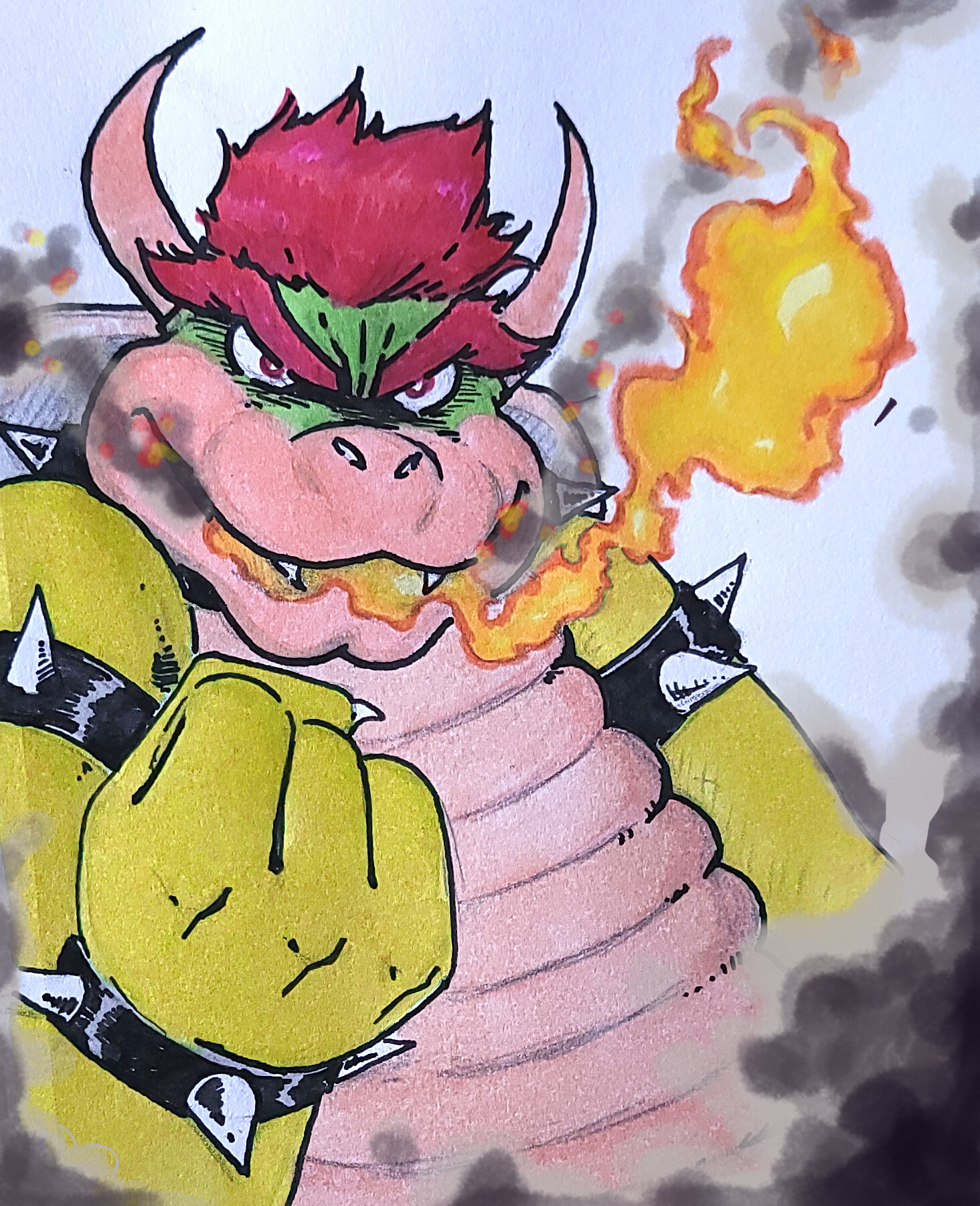 bowser from mario drawing