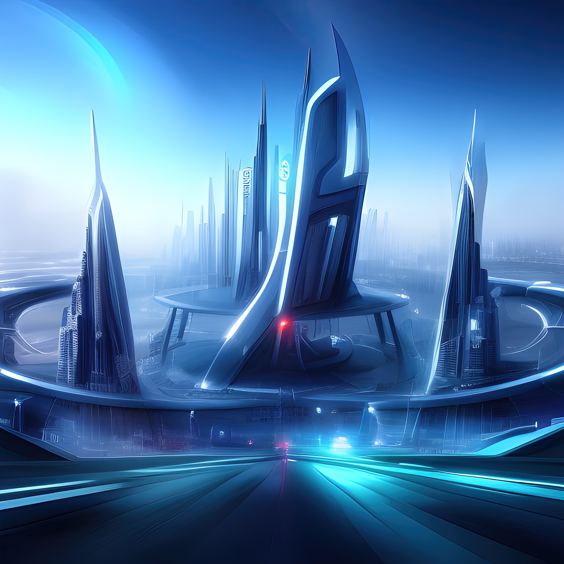 ArtStation - Futuristic city scenery - generative ai