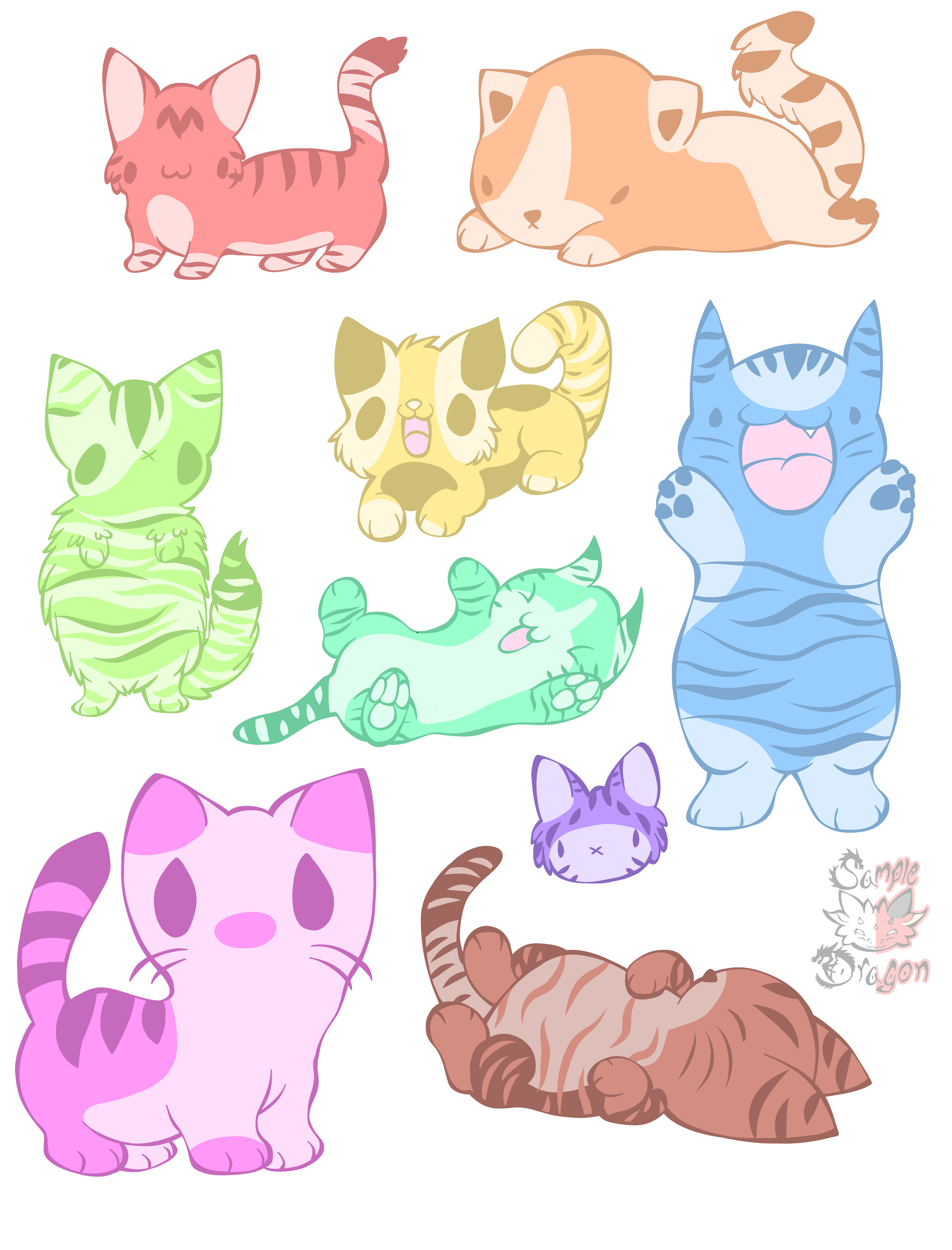 ArtStation - Pygmy Cat Page Coloring Page Free2Use