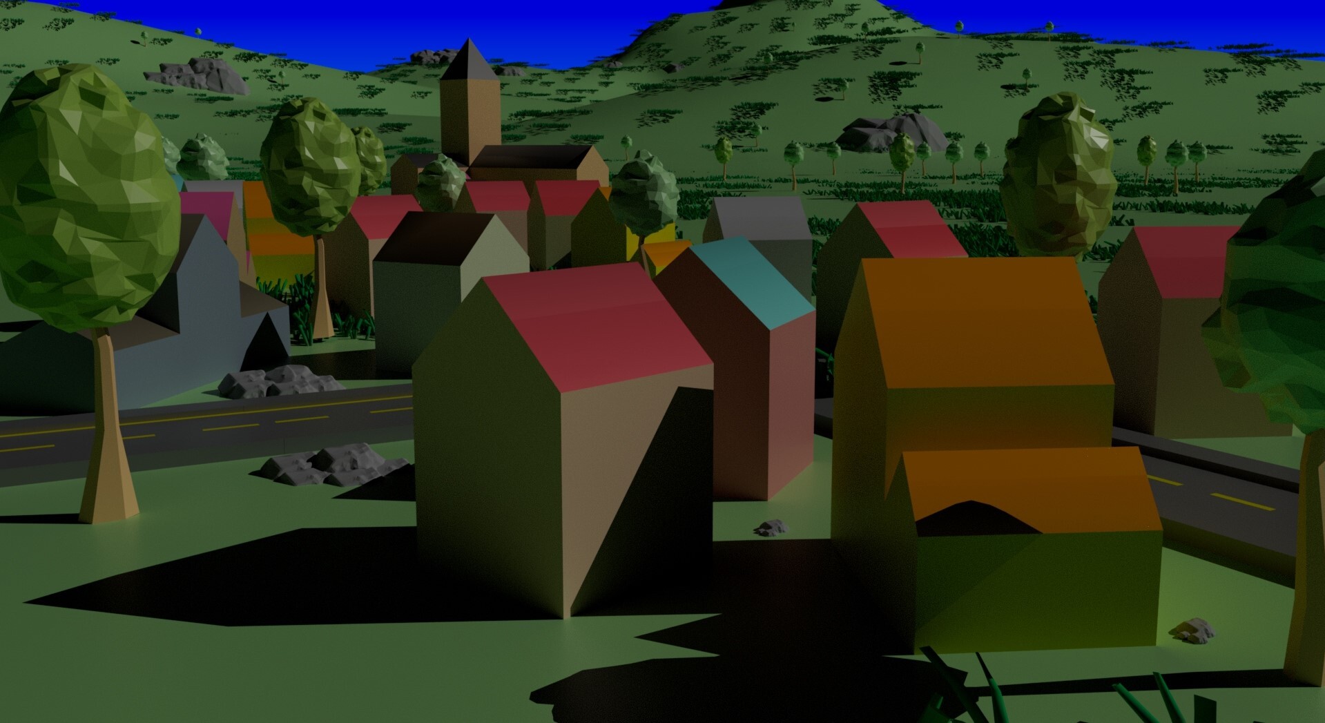 ArtStation - Low poly town