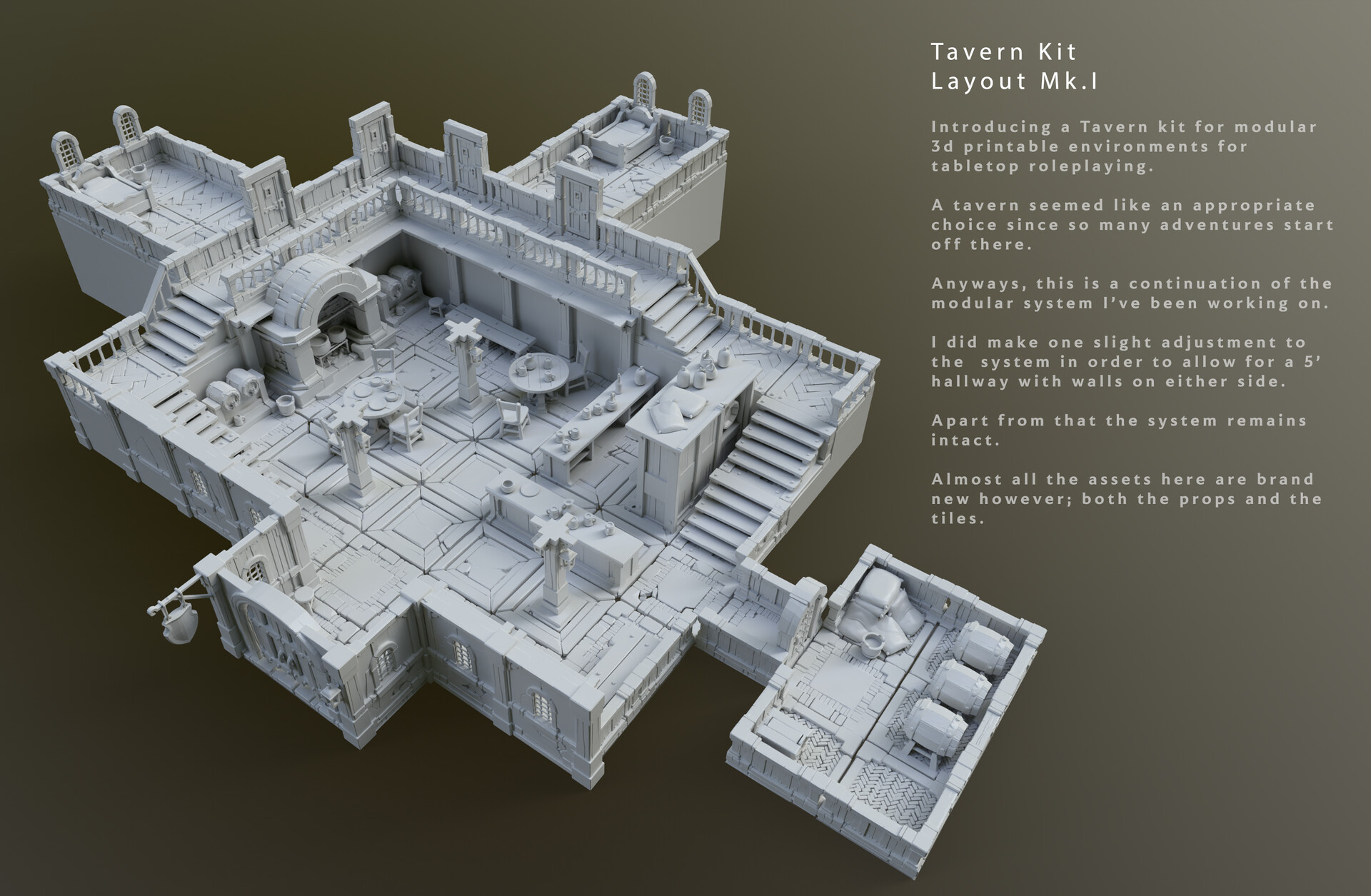 ArtStation - Modular 3d Printable Tiles for a Roleplaying Environment ...