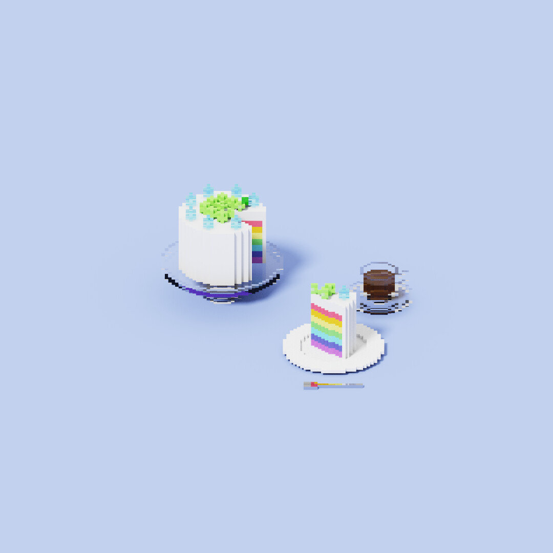 ArtStation - Rainbow cake