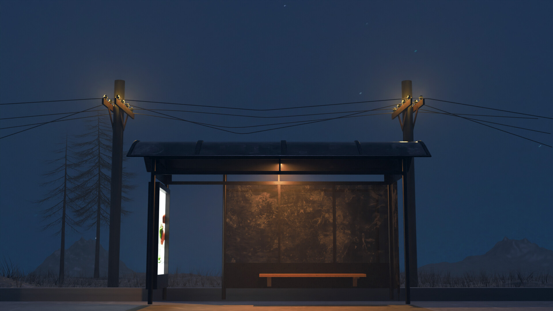 ArtStation - 3D Blender Bus Stop
