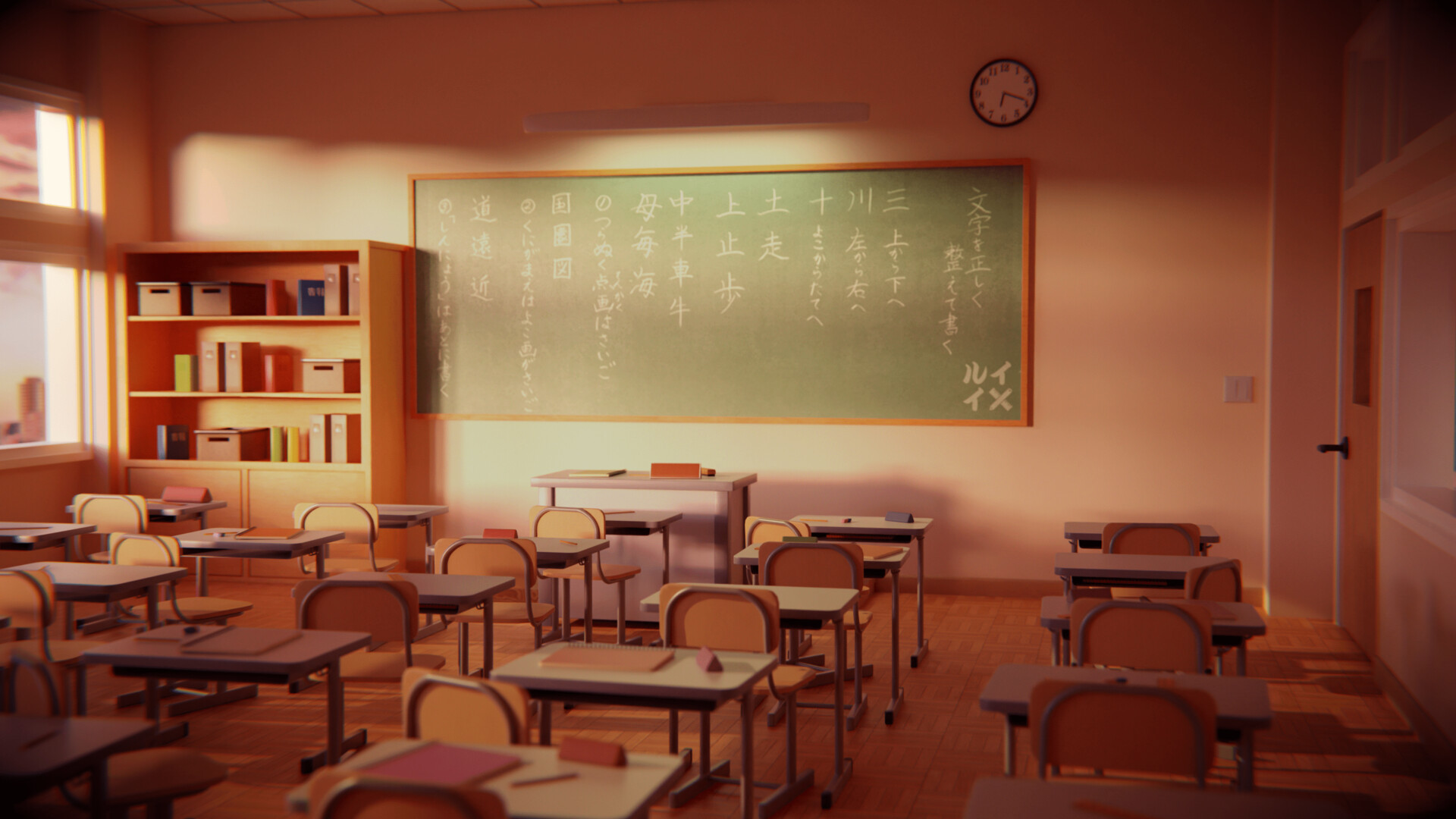 ArtStation - Japenese Classroom (ALL MADE INTO BLENDER)
