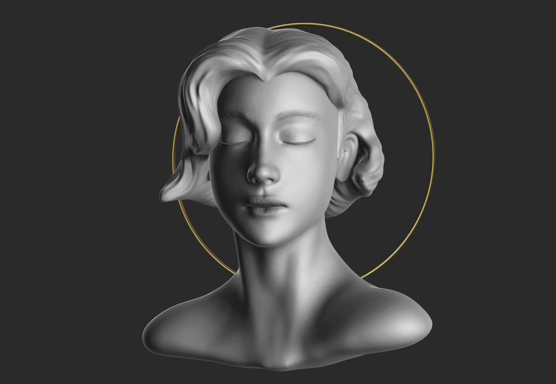 ArtStation - "Quiet" - Portrait sculpting (study)