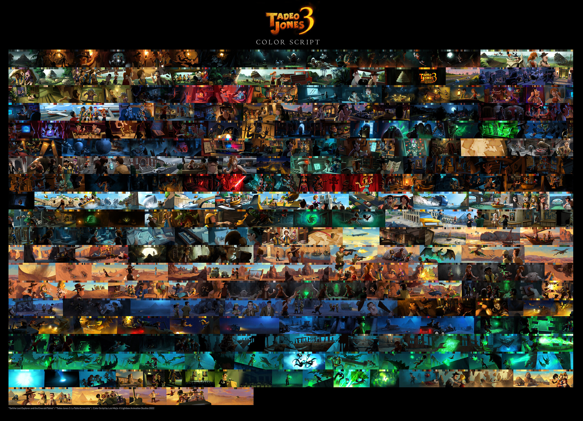 Luis Mejía - TADEO JONES 3 | Color Script & Color Keys