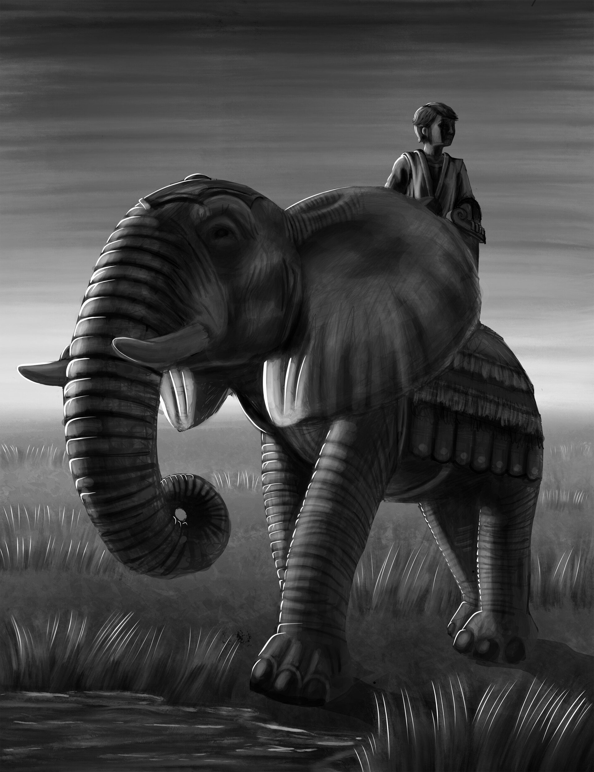 ArtStation - Elephant Getting a Drink