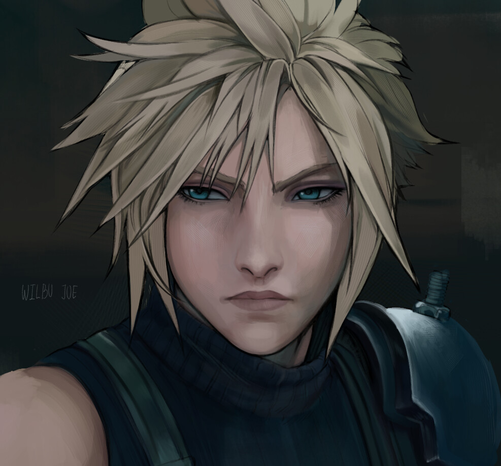 ArtStation - Cloud Strife portrait FF7R
