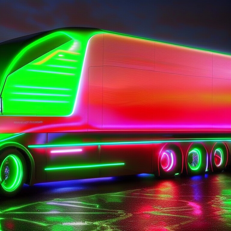 ArtStation - Futuristic truck (neon diodes)