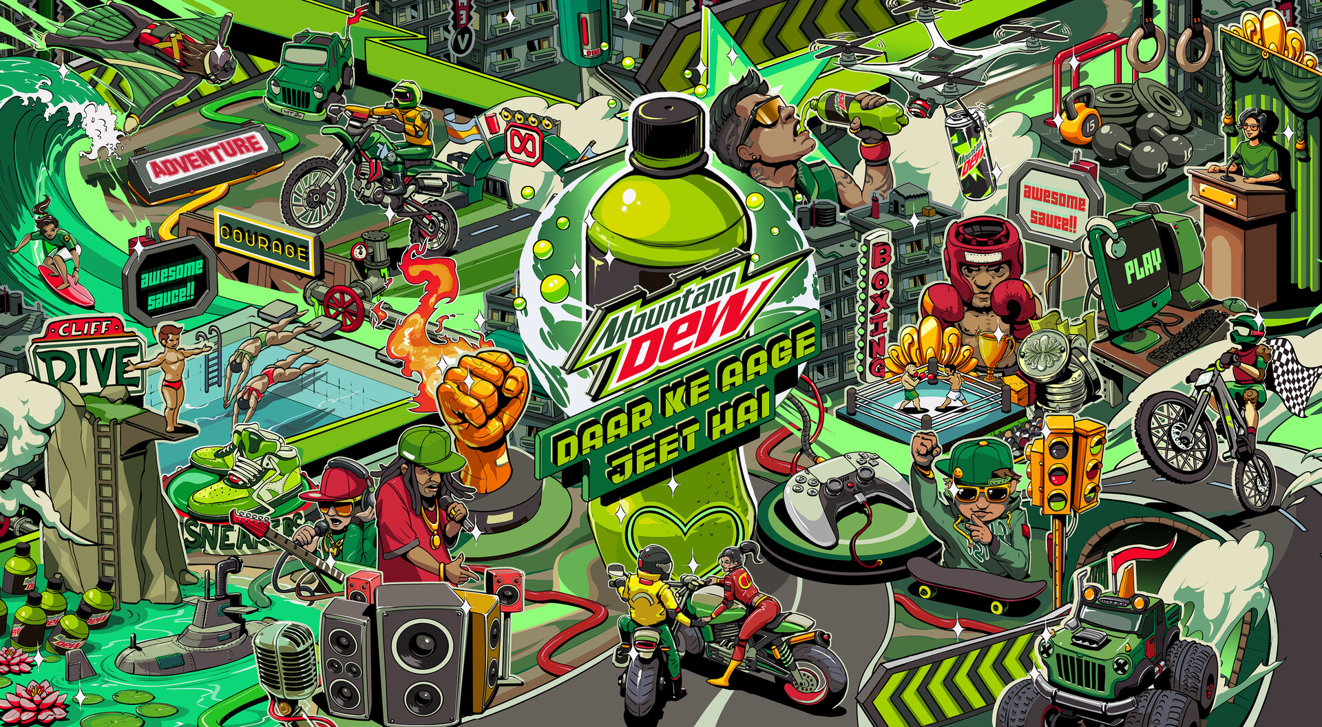ArtStation - Mountain Dew Illustration