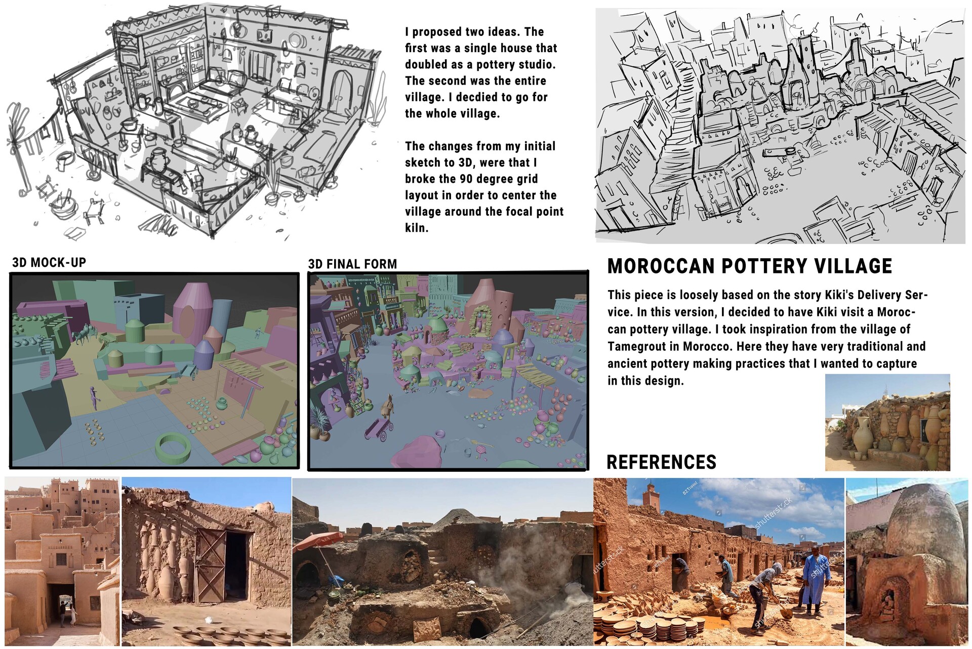 Jen Ingertila - Pottery Village | Kiki's Delivery Service Morocco | Production Cutaway
