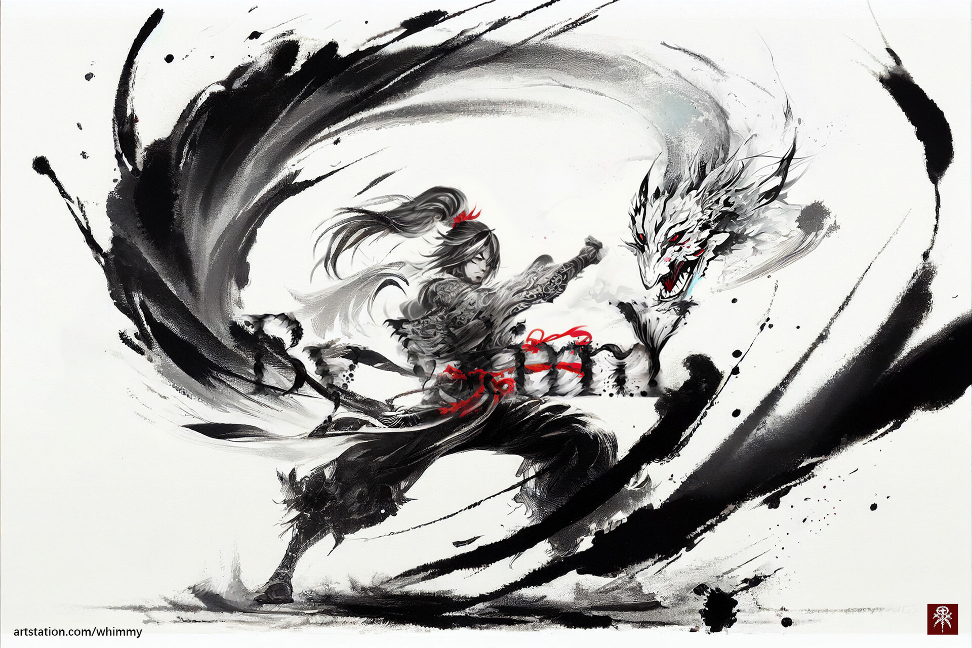 ArtStation - Ink Paint Warrior