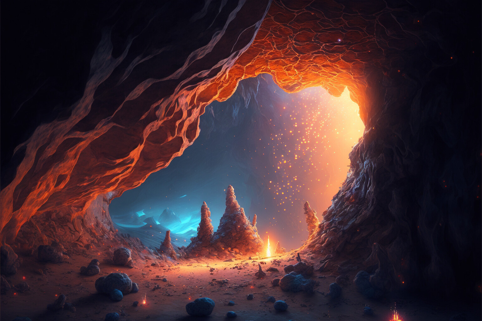 ArtStation - Waiting in cave