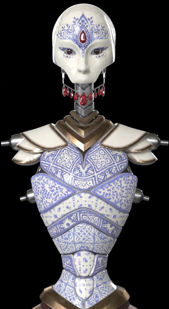 ArtStation - Porcelain Robot "Scientist" - Surfacing