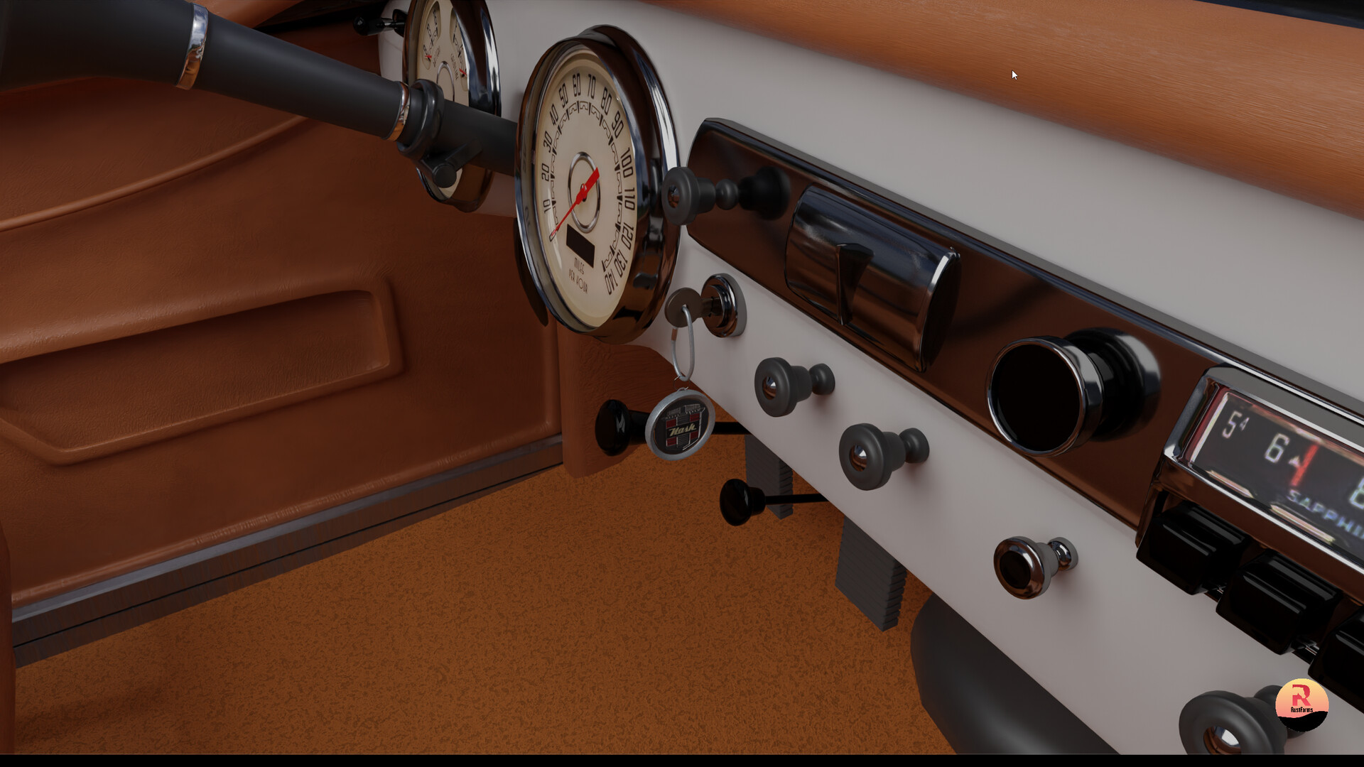 ArtStation - 1954 Nash-Healey Roadster(Interior)